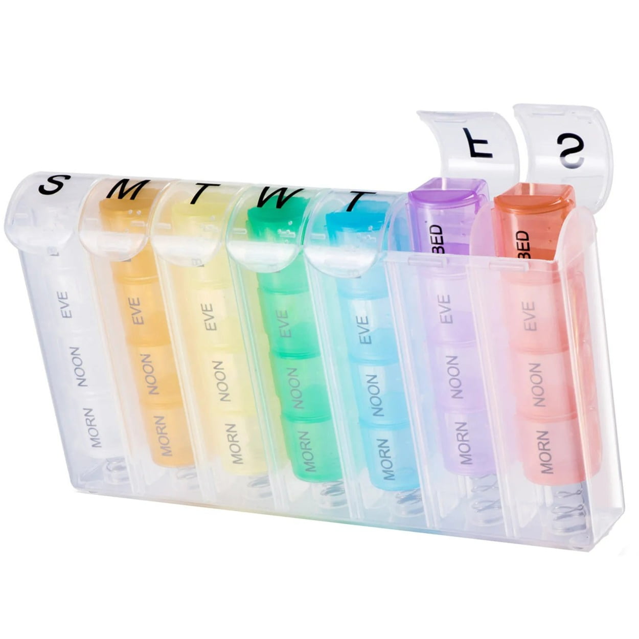 Weekly Pop Up Pill Box Storage Organizer 7 Day Medication Compartment ...
