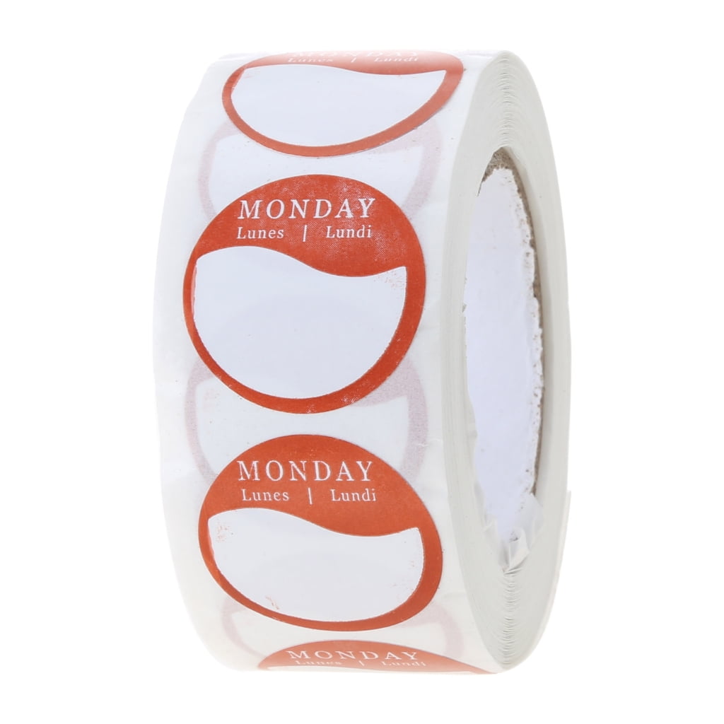 Weekly Self-Adhesive Stickers Day of The Week Labels 1 Inch Inventory ...