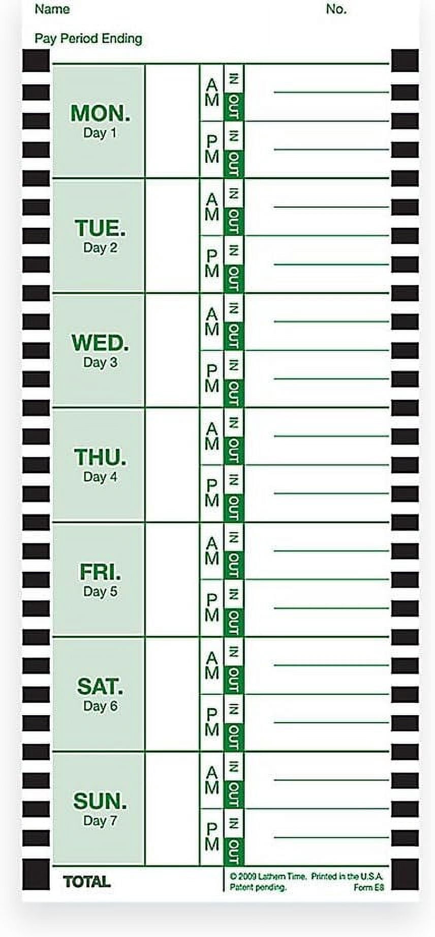 Weekly Time Cards, Thermal Print - Pack of 100 Cards - Walmart.com