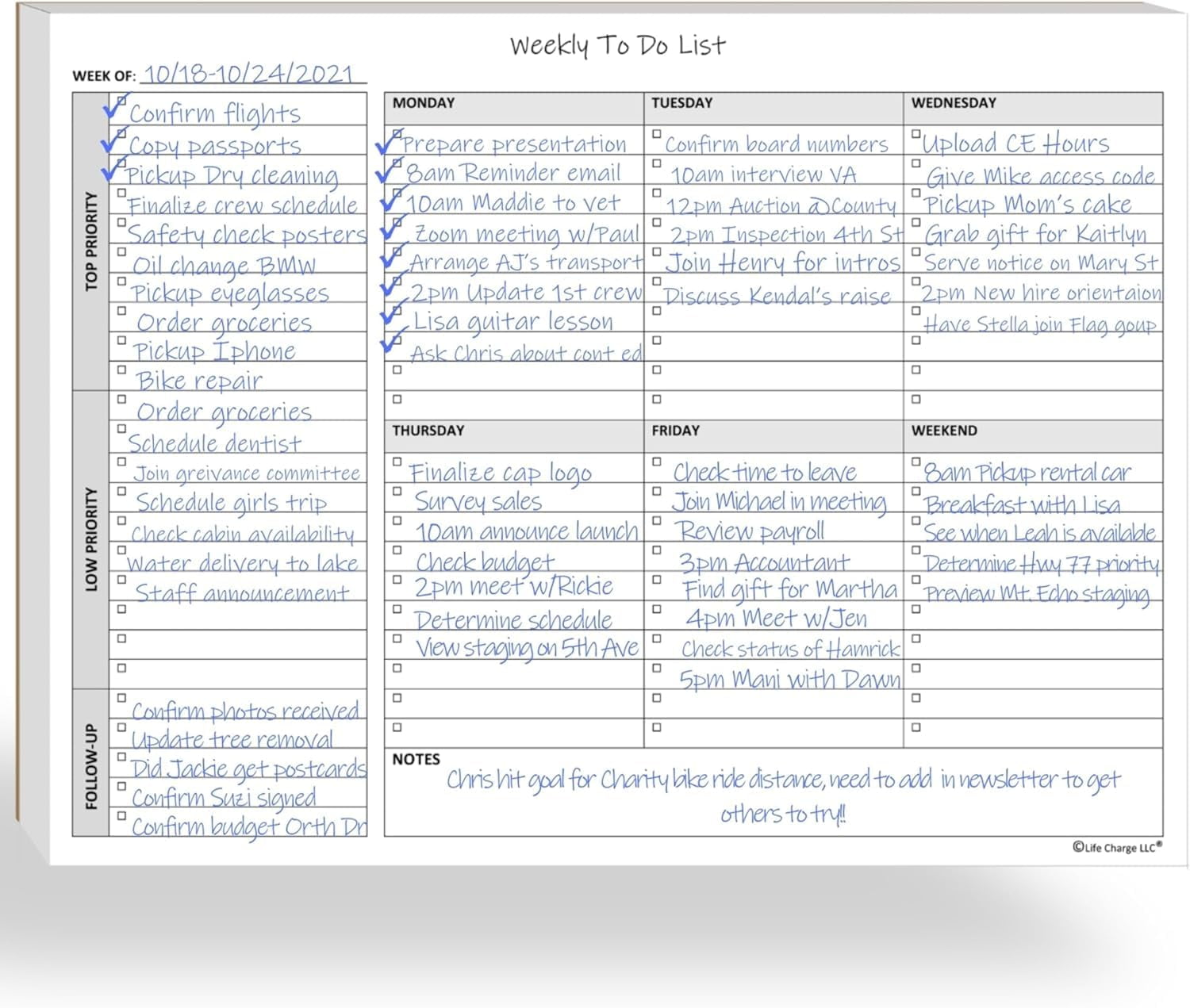 Weekly To Do List Notepad, 60 Page Task Planner with Daily Checklist ...