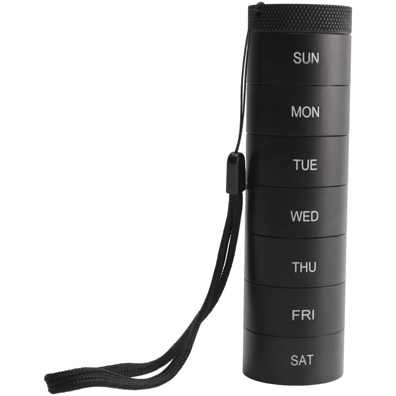 Weekly Travel Stackable Pill Organizer, Metal Pill Case 7-Day ...