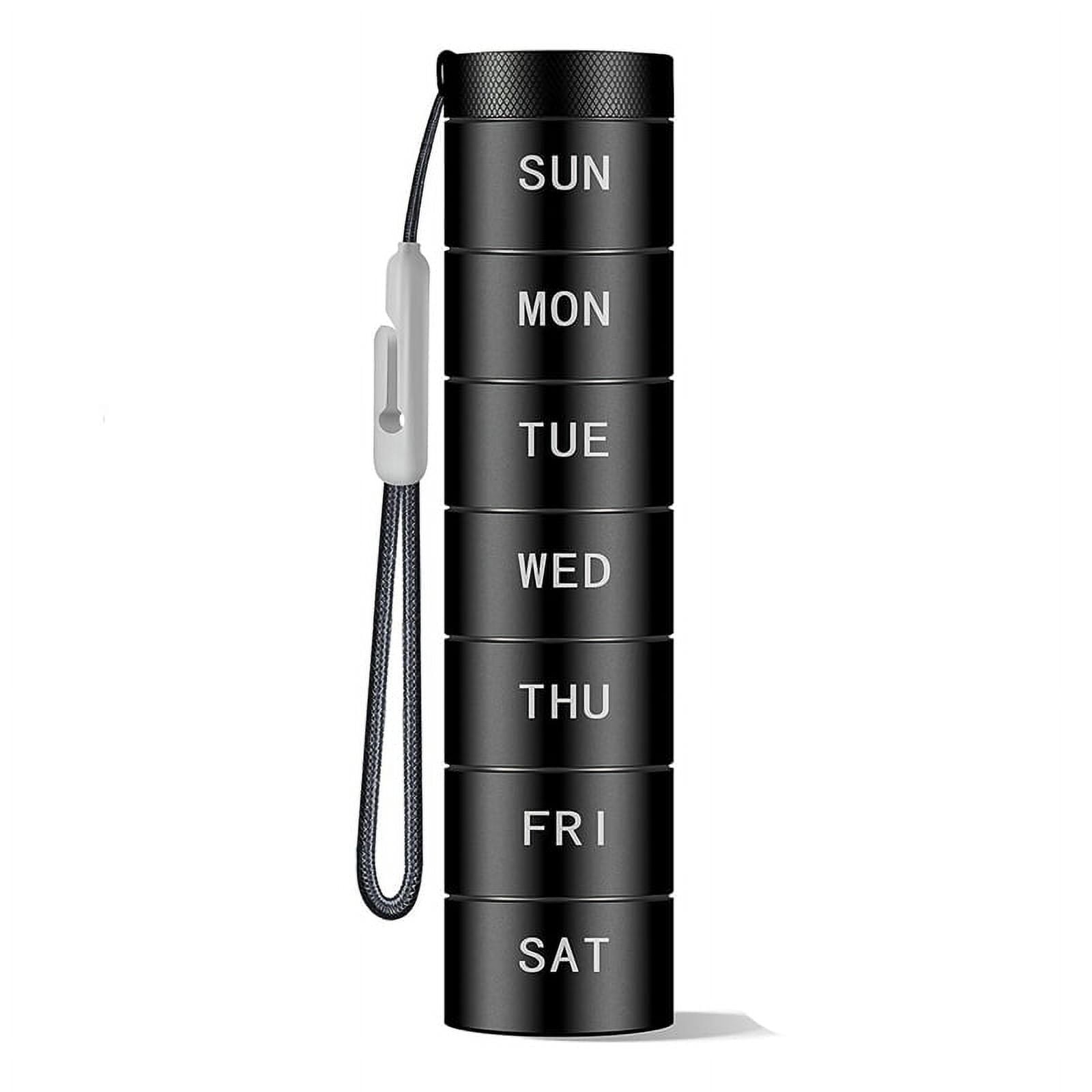 Weekly Travel Stackable Pill Organizer, Metal Pill Case 7-Day ...