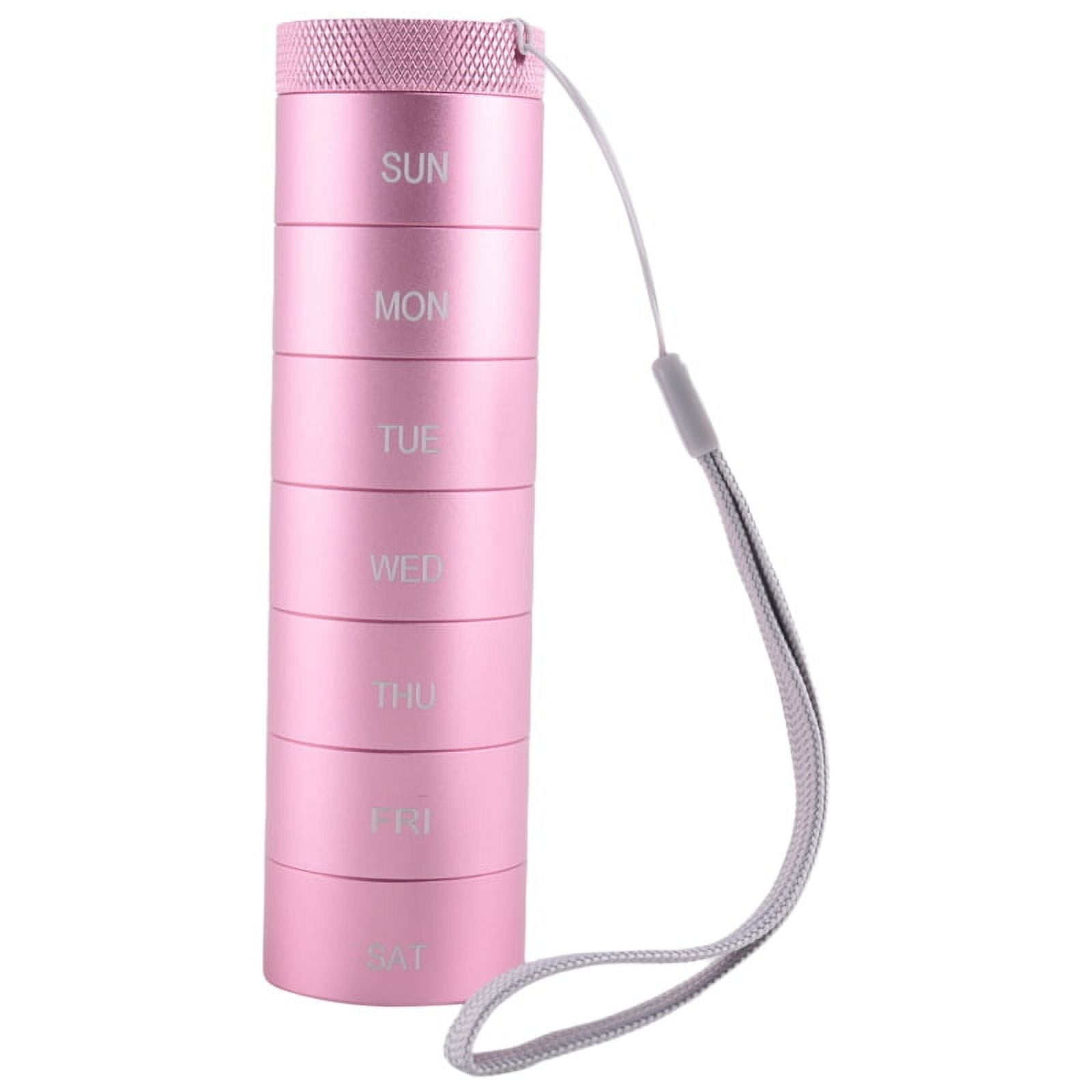 Weekly Travel Stackable Pill Organizer, Metal Pill Case 7-Day ...