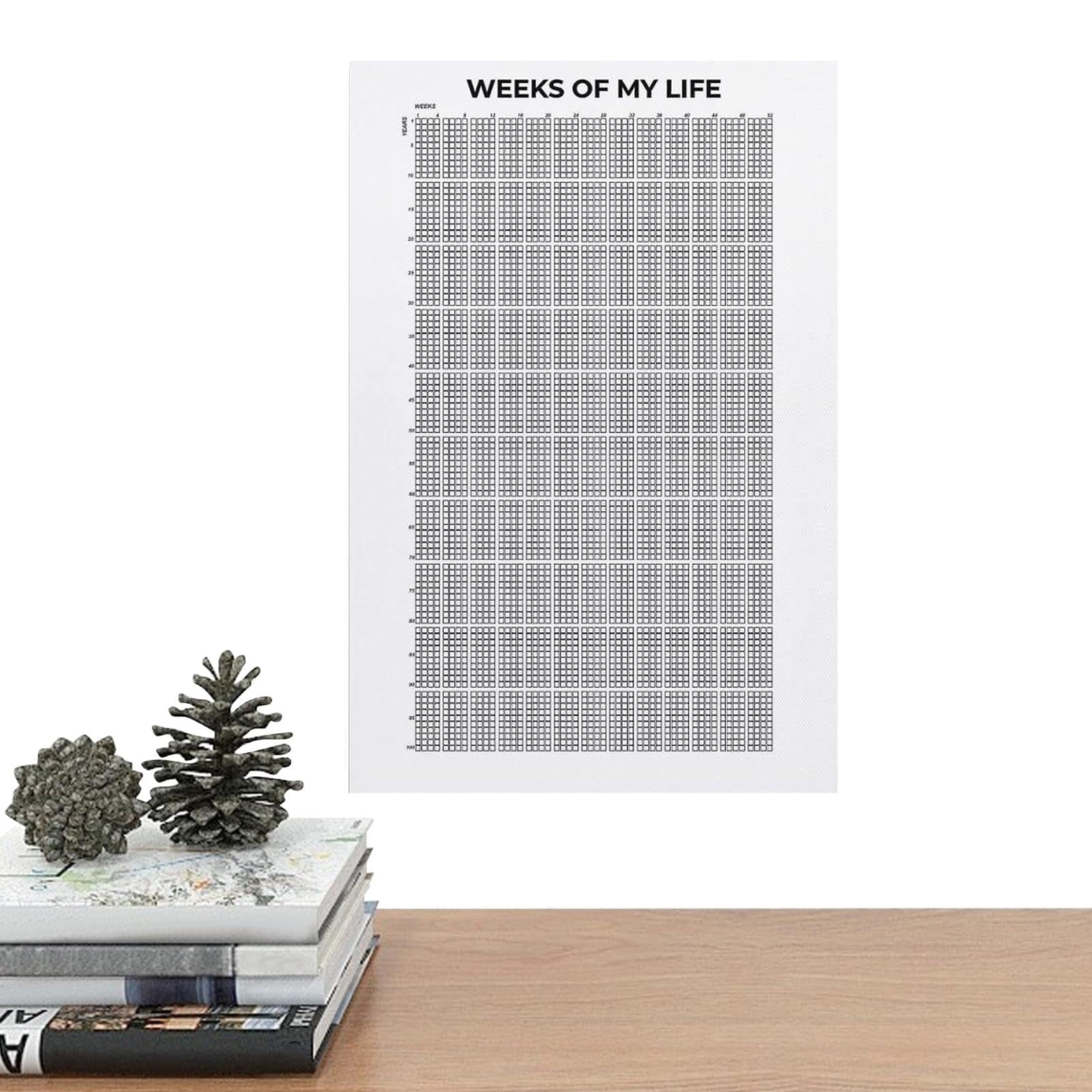 Weeks Of My Life Calendar, Wall Weeks Calendar Prints, Wall Life In Weeks Poster, Classic Colors ...