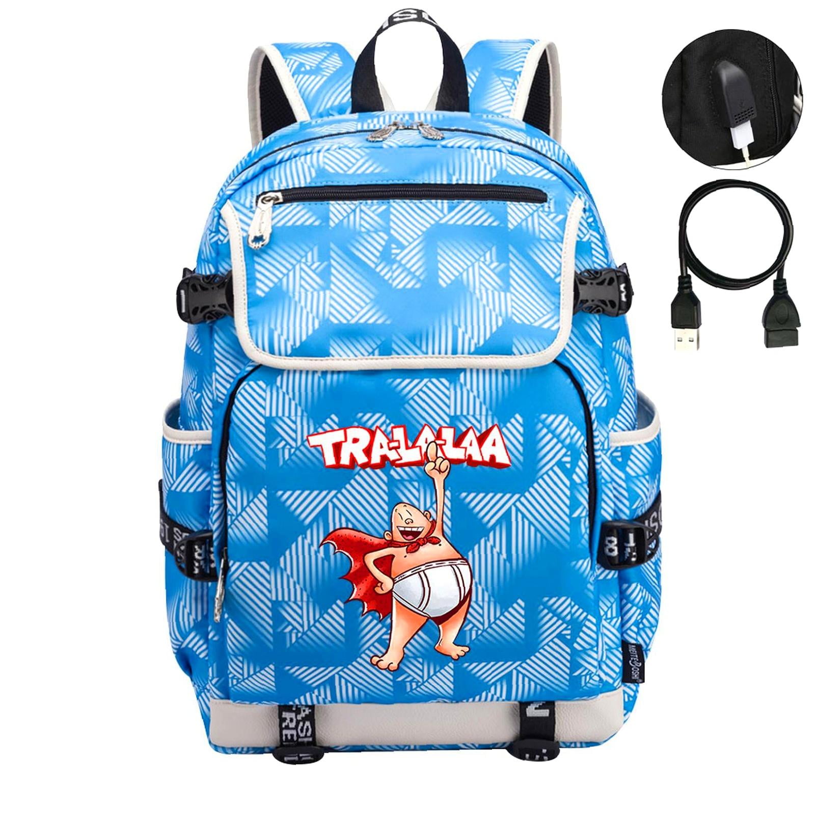 Weekyun Captain Comedy backpack - Fun Clamshell Design, USB Port, Double Side Pockets, Fits 15 ...