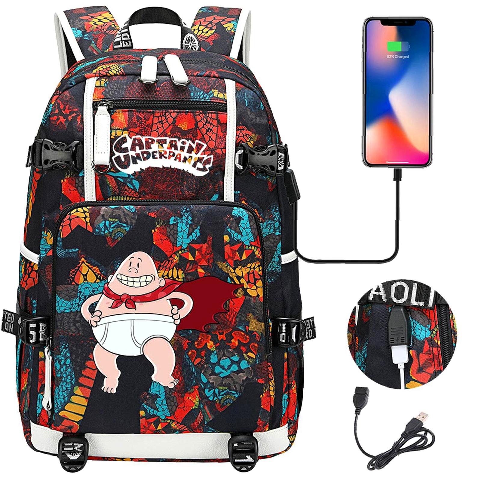 Weekyun Captain Fun Adventure Backpack with USB Port, Double-Sided ...