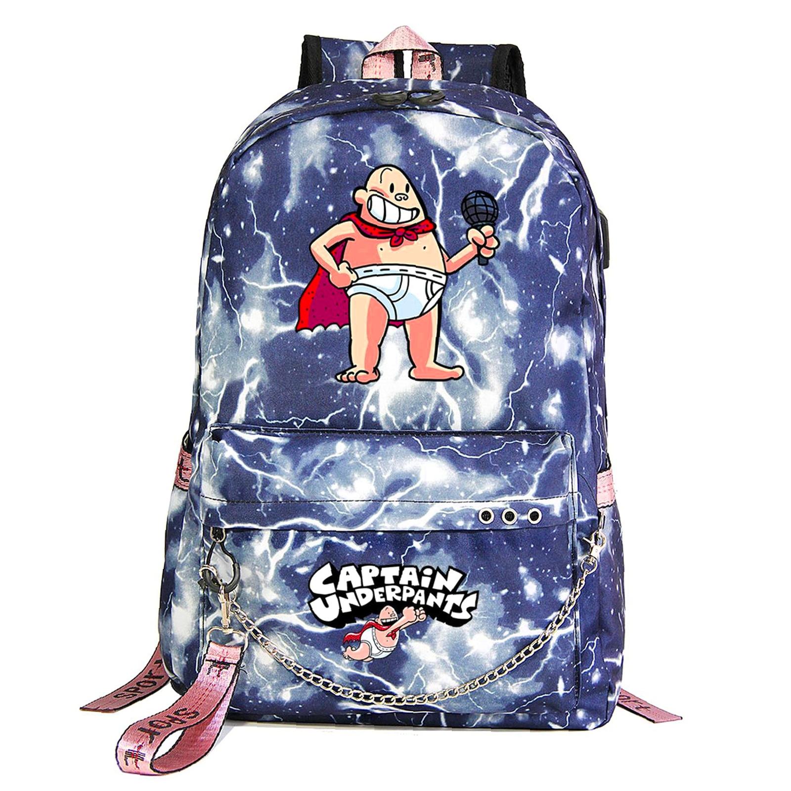 Weekyun Captain Fun-tastic backpack with USB Charge, Double Pockets ...