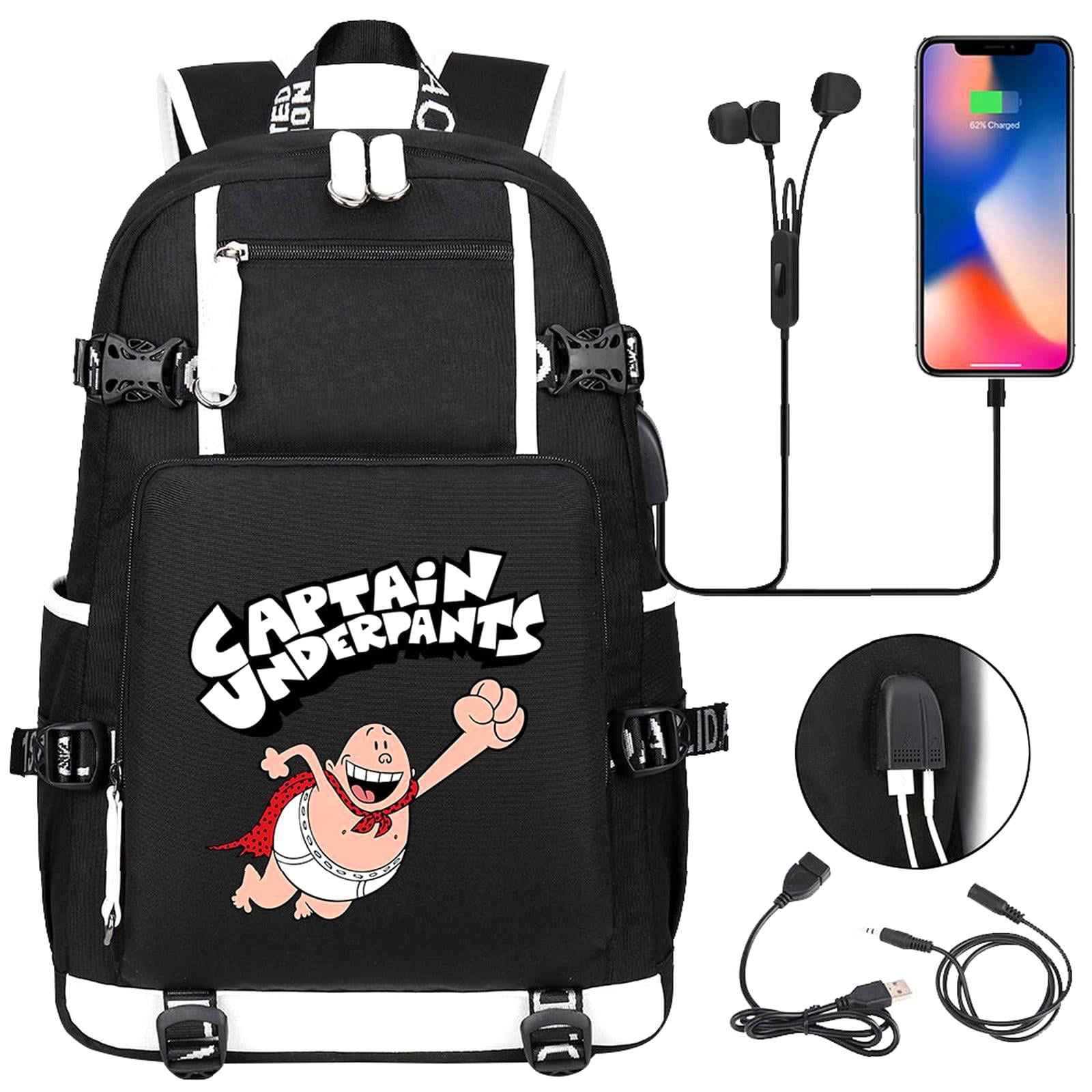 Weekyun Captain Super Pants backpack - Fun Design, Large Capacity, USB ...