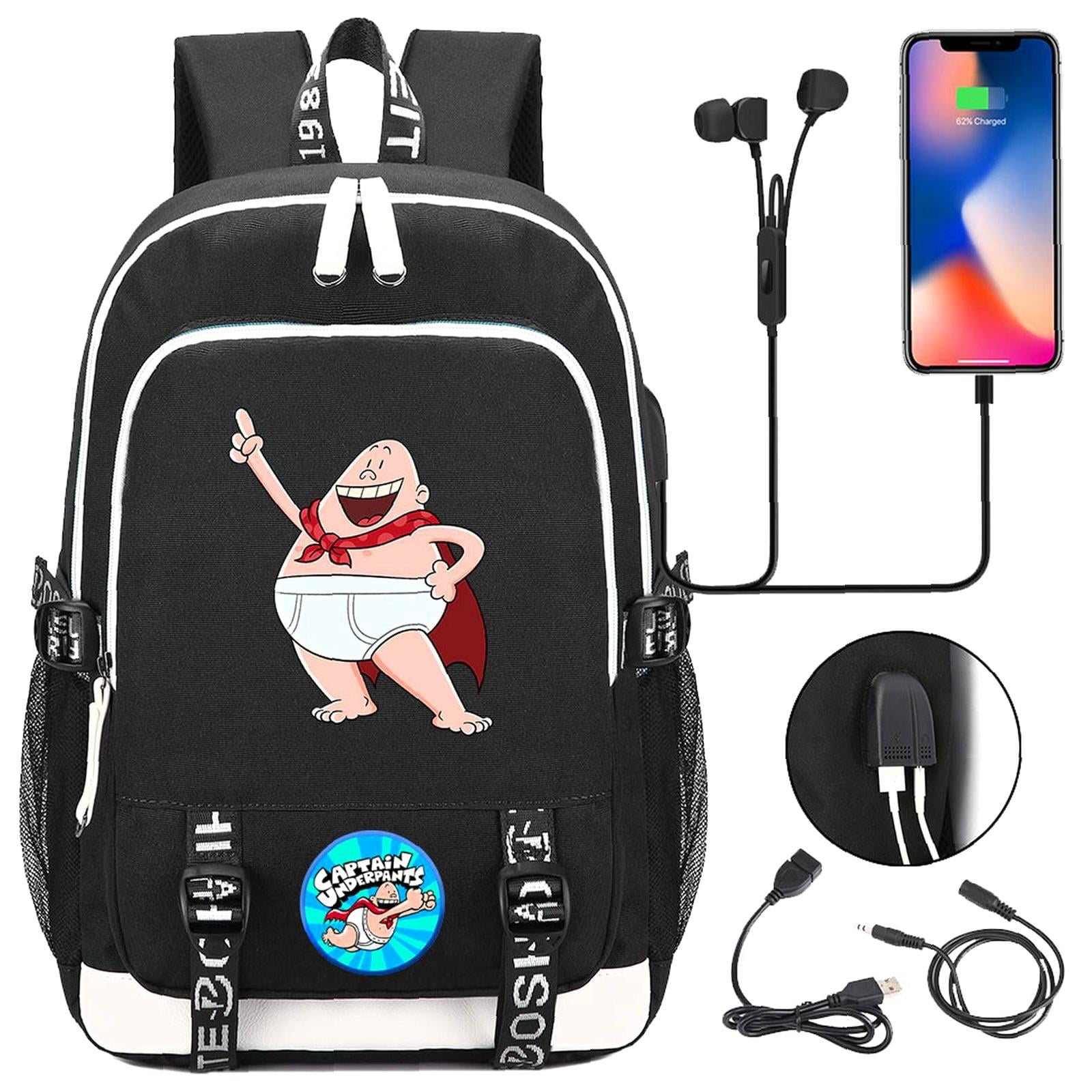 Weekyun Captain Superhero backpack, Double-Sided, USB Charging, Fits 15 ...