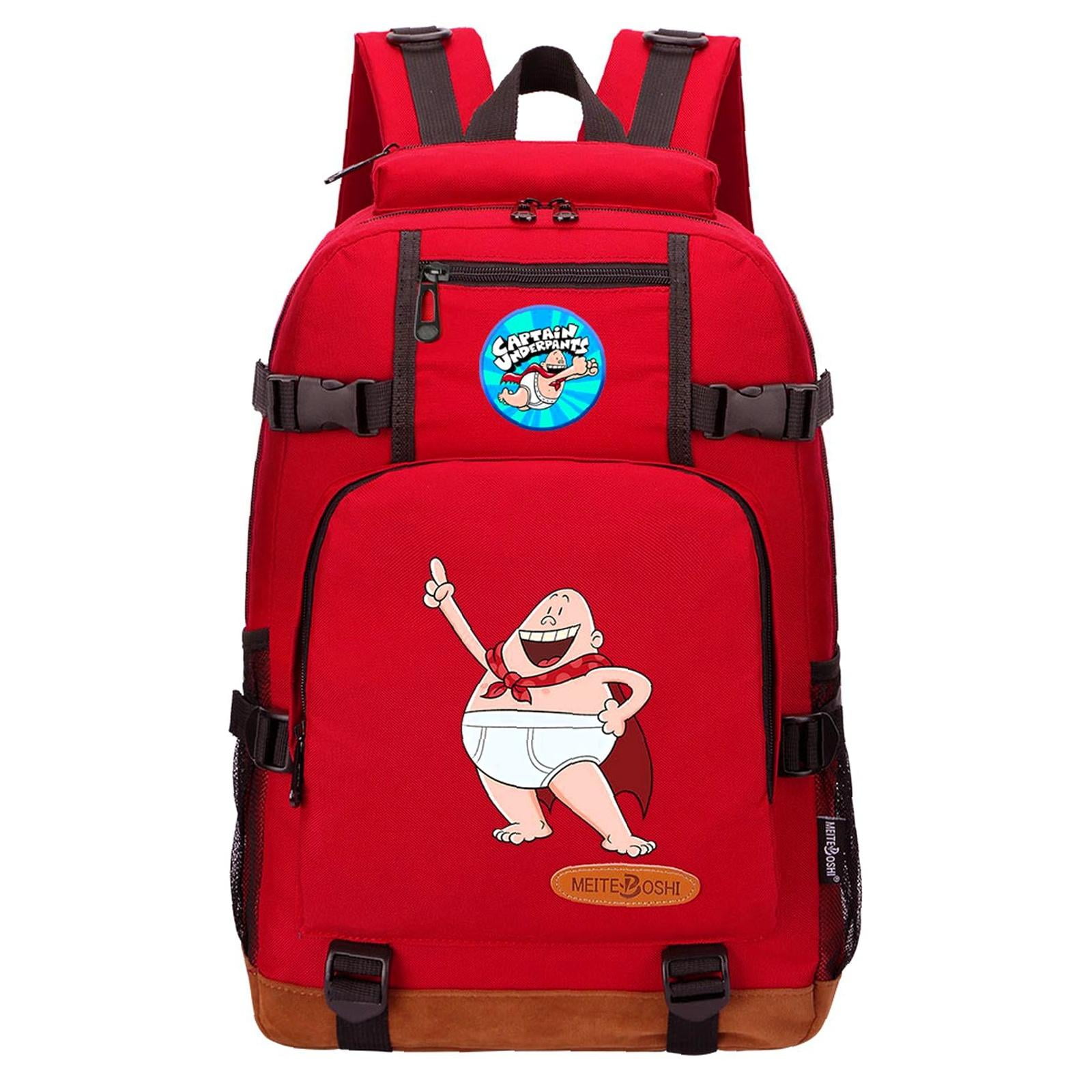 Weekyun Captain Superpants backpack, Square Shape, Double Side Pockets, Fits 15" Laptop, Cute ...