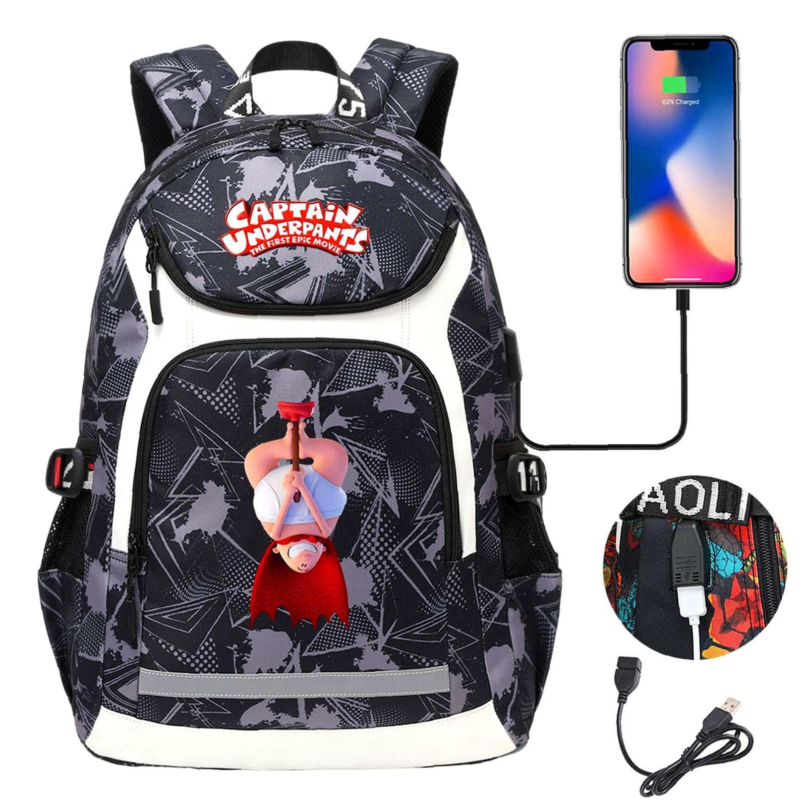 Weekyun Captain Superpants fans backpack - Fun Design with USB Port ...
