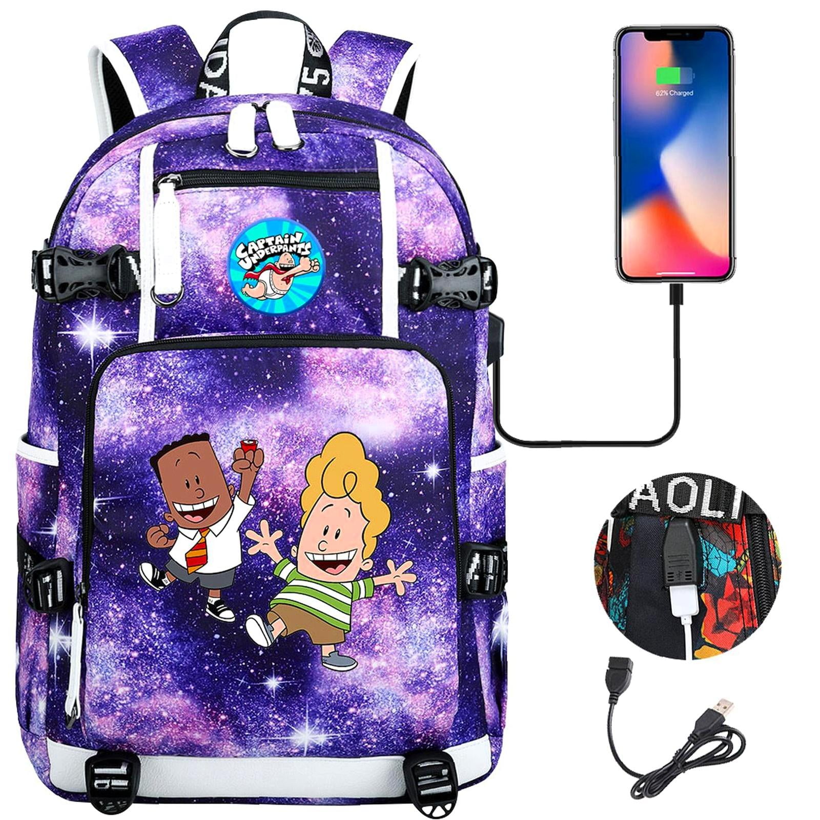 Weekyun Captain Underpants Inspired fans backpack - Fun Design, USB ...