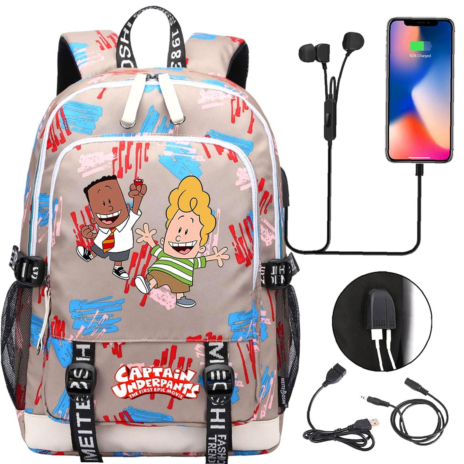 Weekyun Captain Underpants backpack - Fun, Multi-Pocket Design for ...