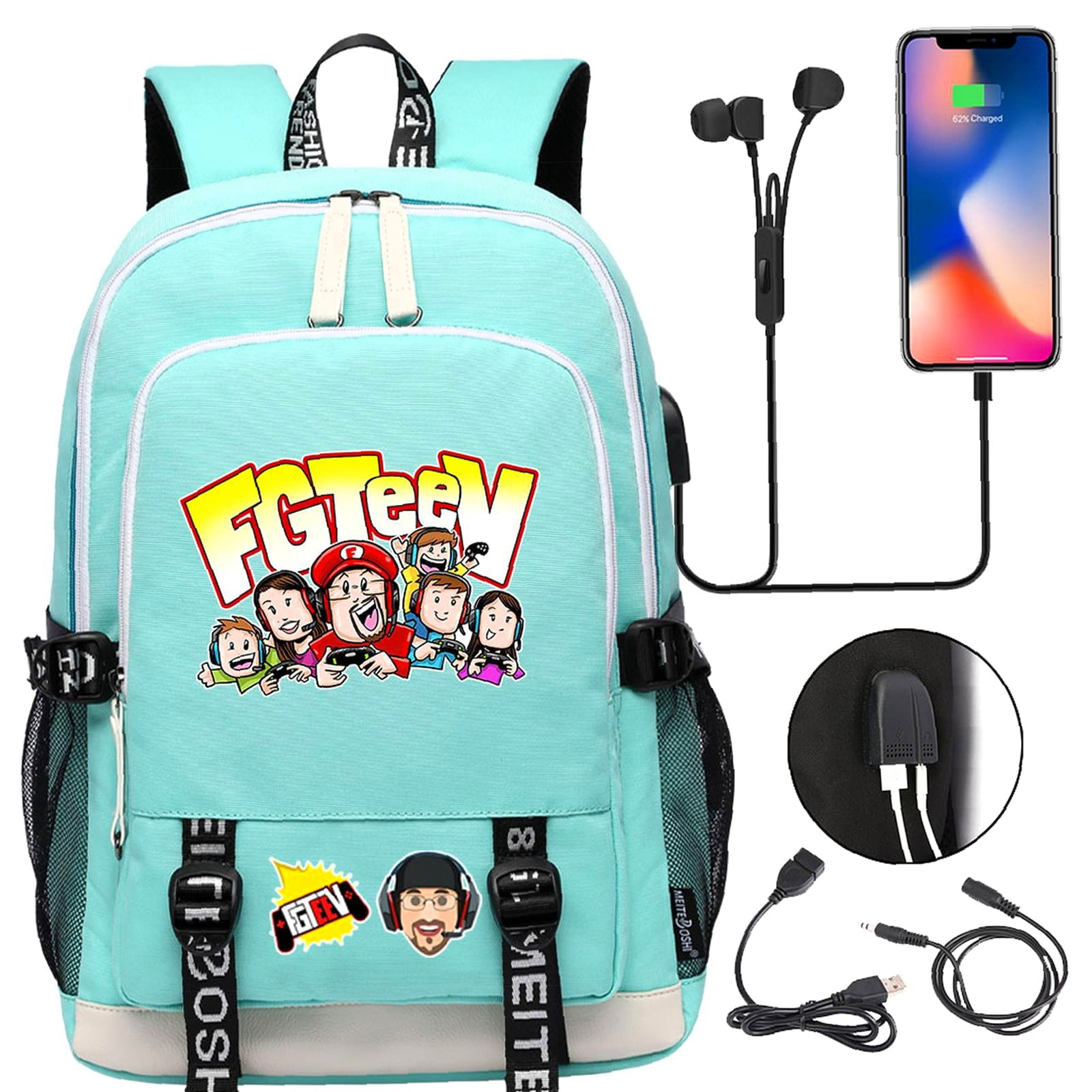 Weekyun FGTeeV Adventure backpack – Cartoon Design, Multi-Pocket, Fits ...
