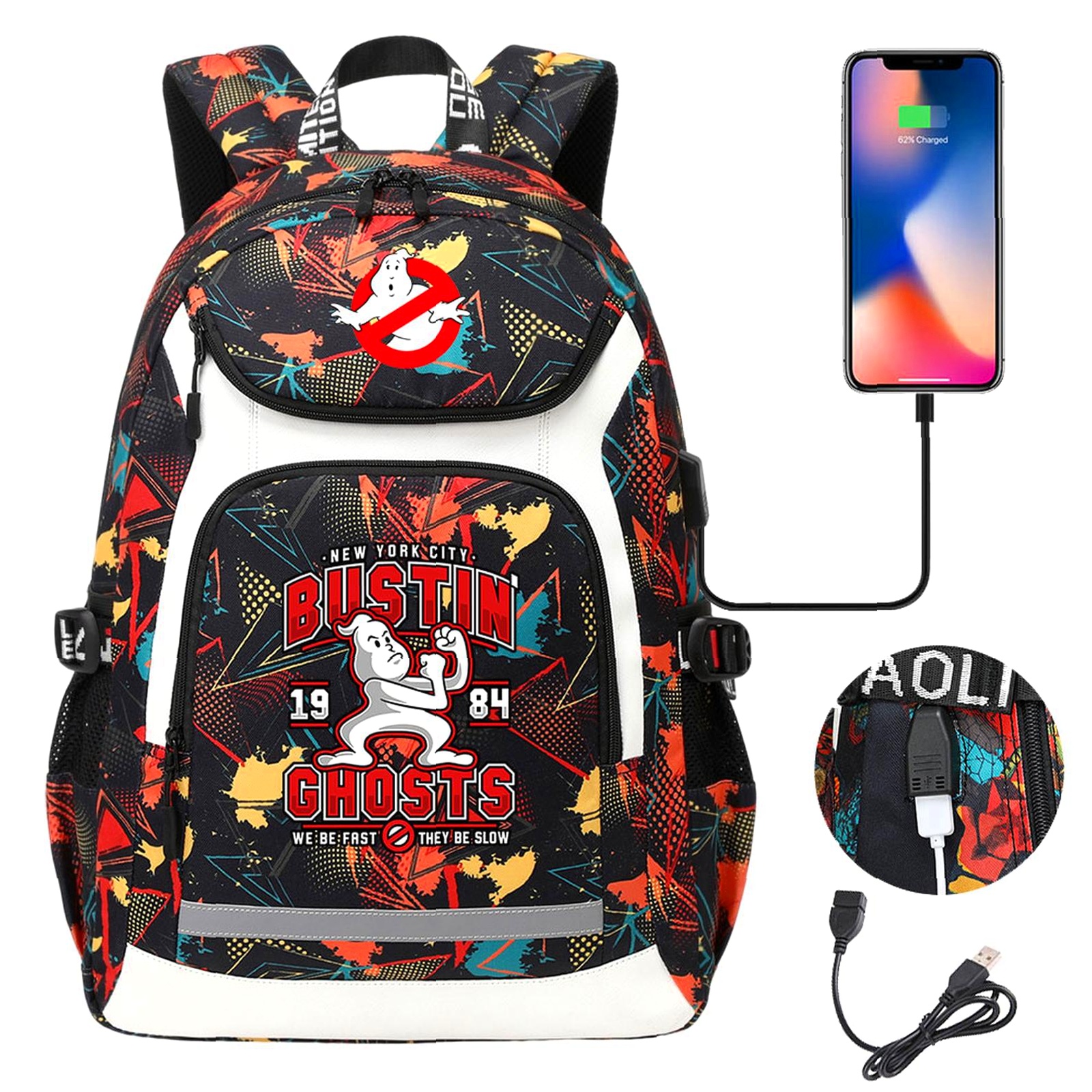 Weekyun Ghost Busters-Inspired backpack Suitable for Ages 6-15+ with ...