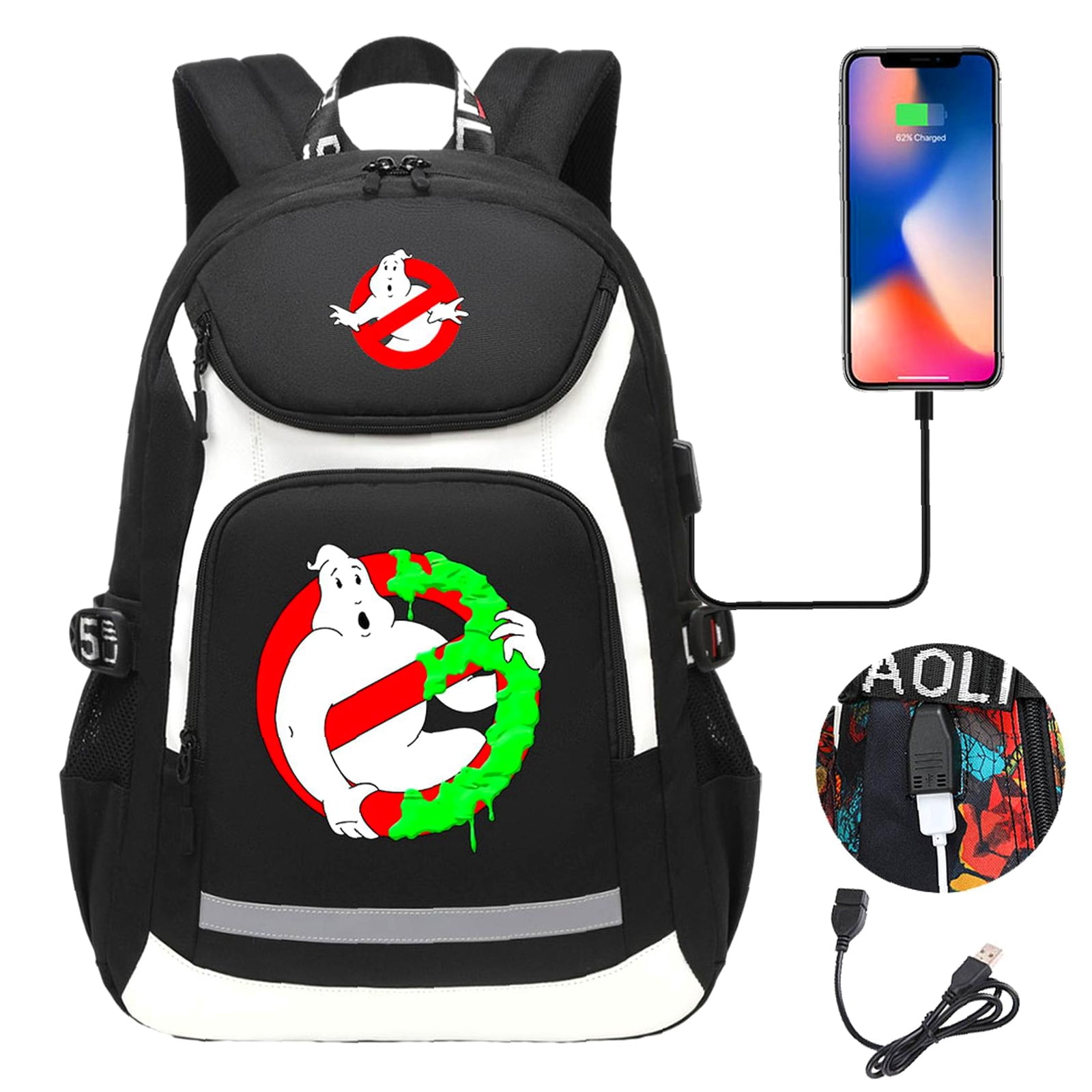 Weekyun Ghost Busters-Inspired backpack Suitable for Ages 6-15+ with ...
