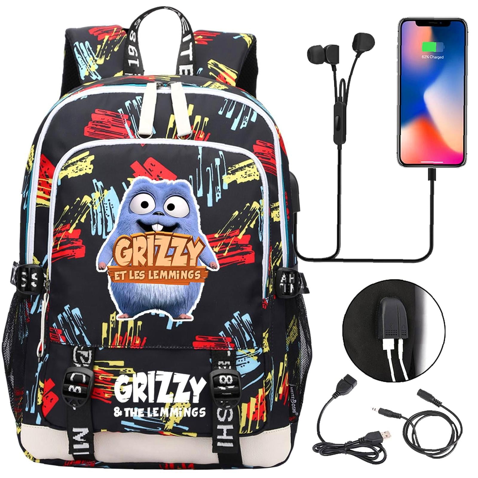 Weekyun Grizzly Adventure backpack: Fun Multi-Pocket Bag for young ...