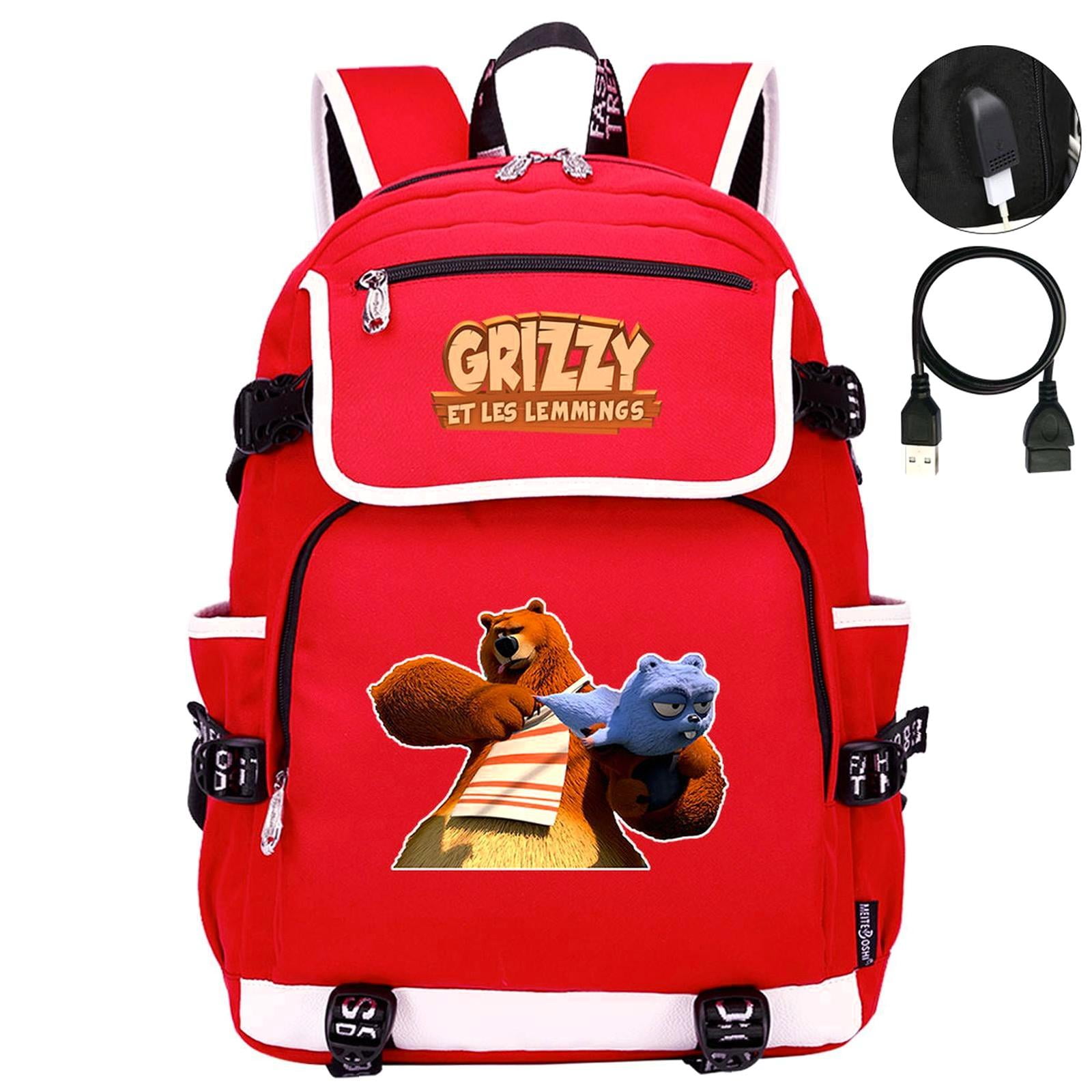 Weekyun Grizzy Lemmings Adventure backpack - Clamshell Design, USB Port ...