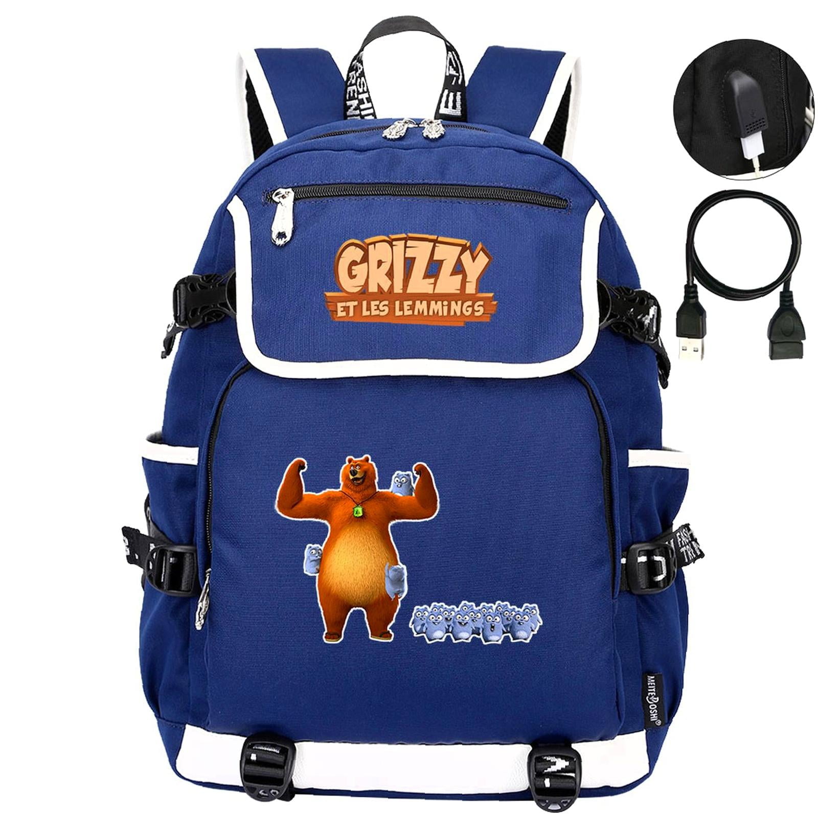Weekyun Grizzy Lemmings Fun backpack - USB Port, 15" Laptop Compartment ...