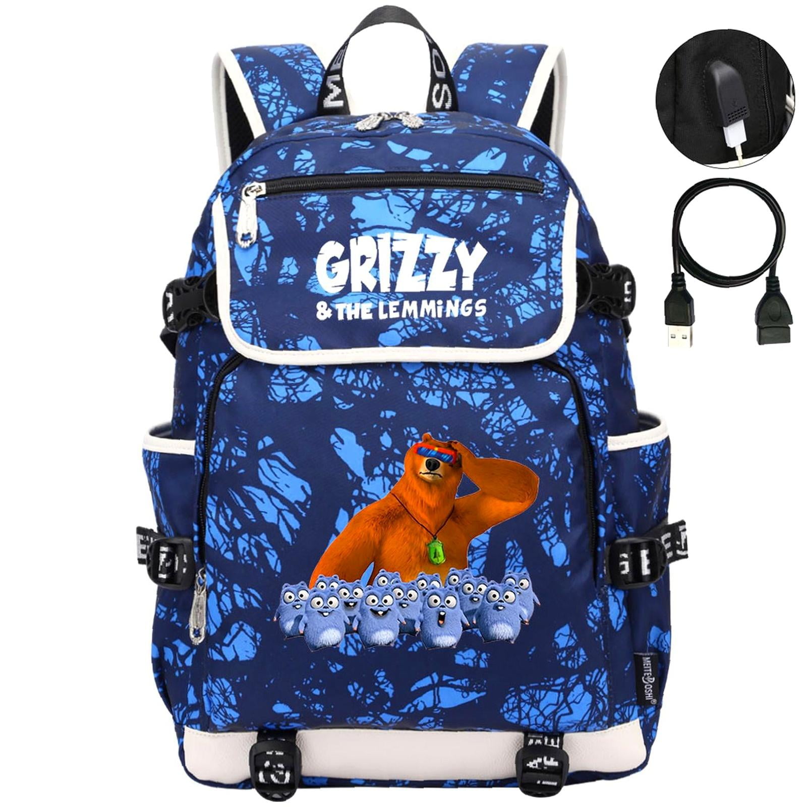 Weekyun Grizzy Lemmings backpack, 15" Laptop Compatible, USB Charging ...