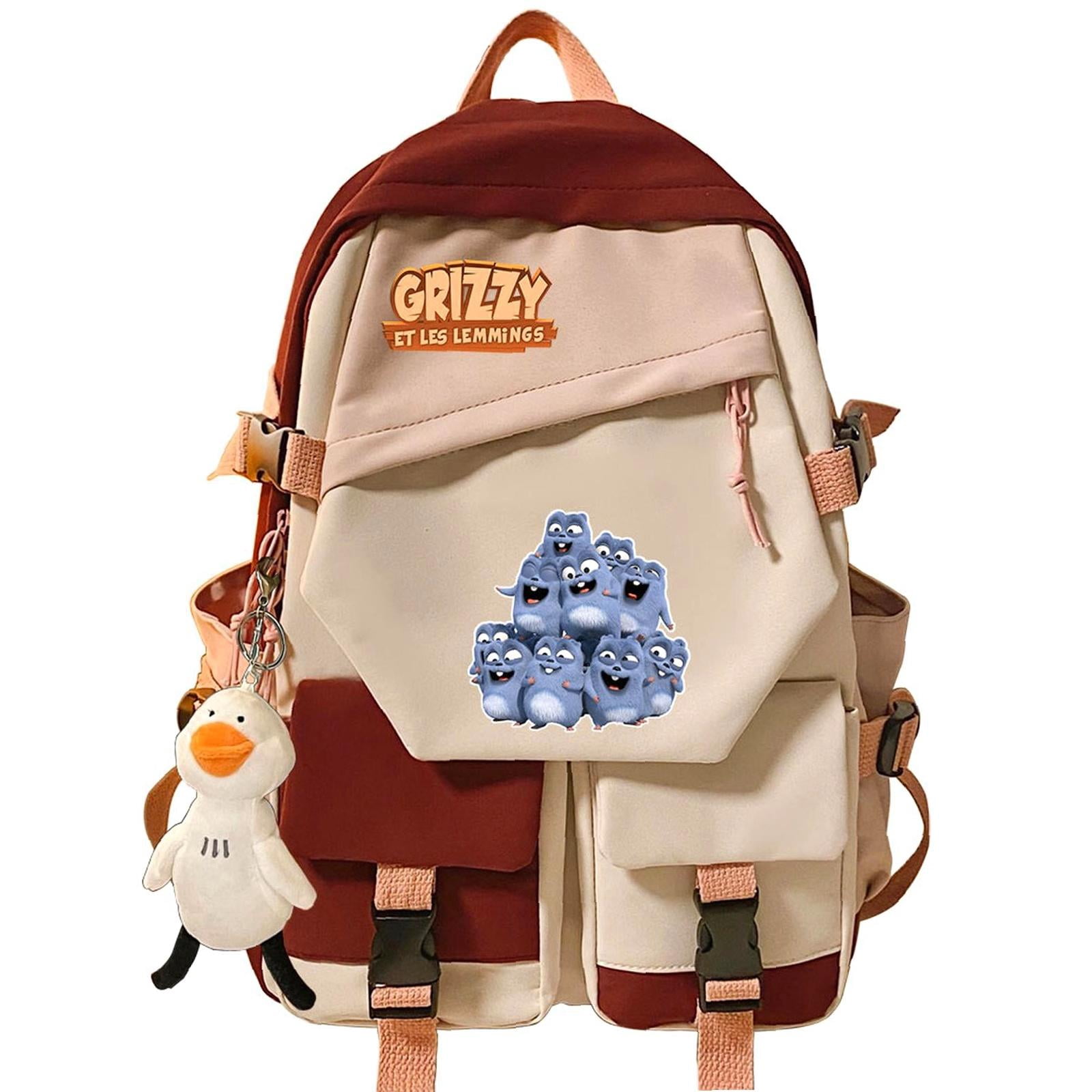 Weekyun Grizzy Lemmings backpack - Fun Cartoon Design, Multi-Pocket ...