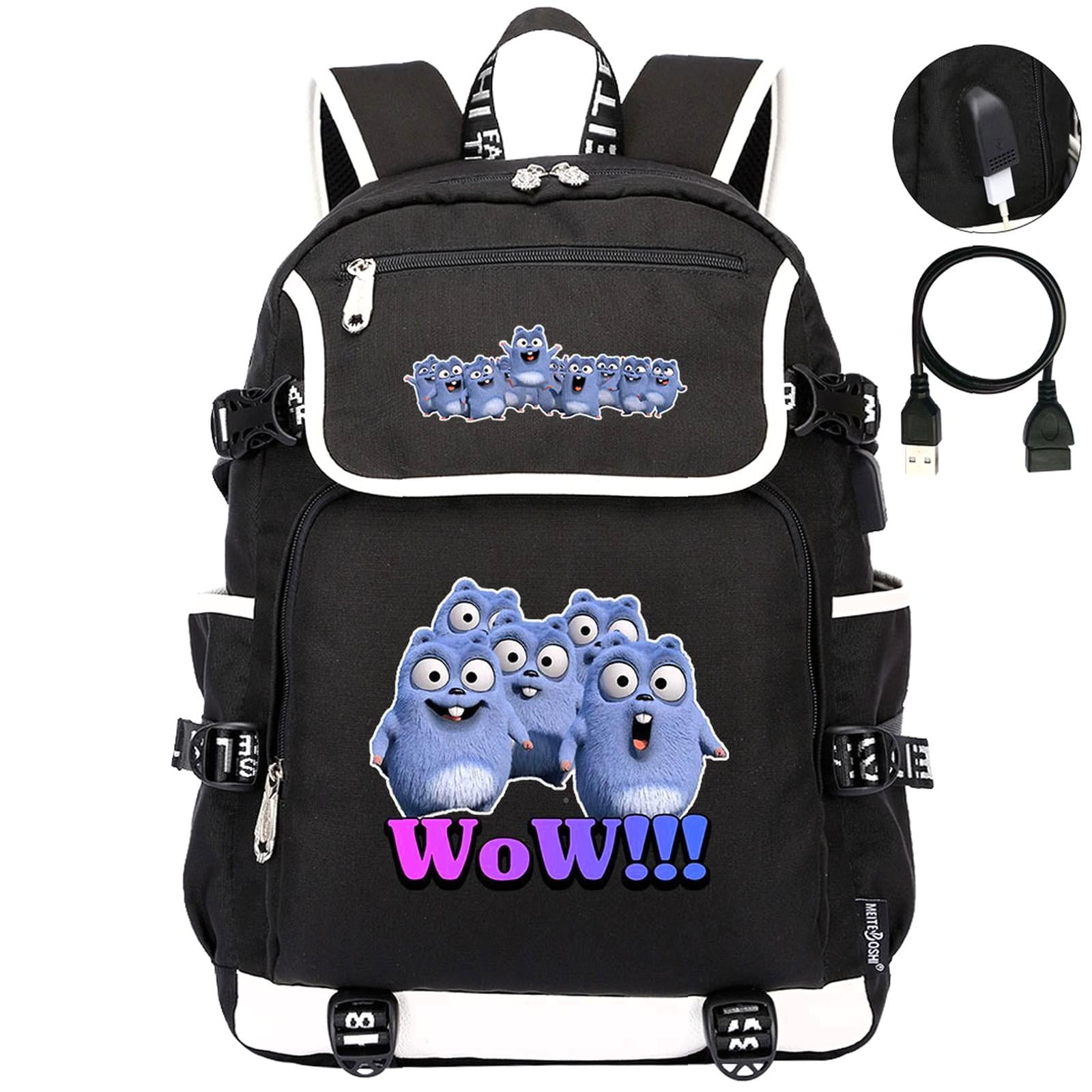 Weekyun Grizzy Lemmings fans backpack - Cute Clamshell Design, USB ...