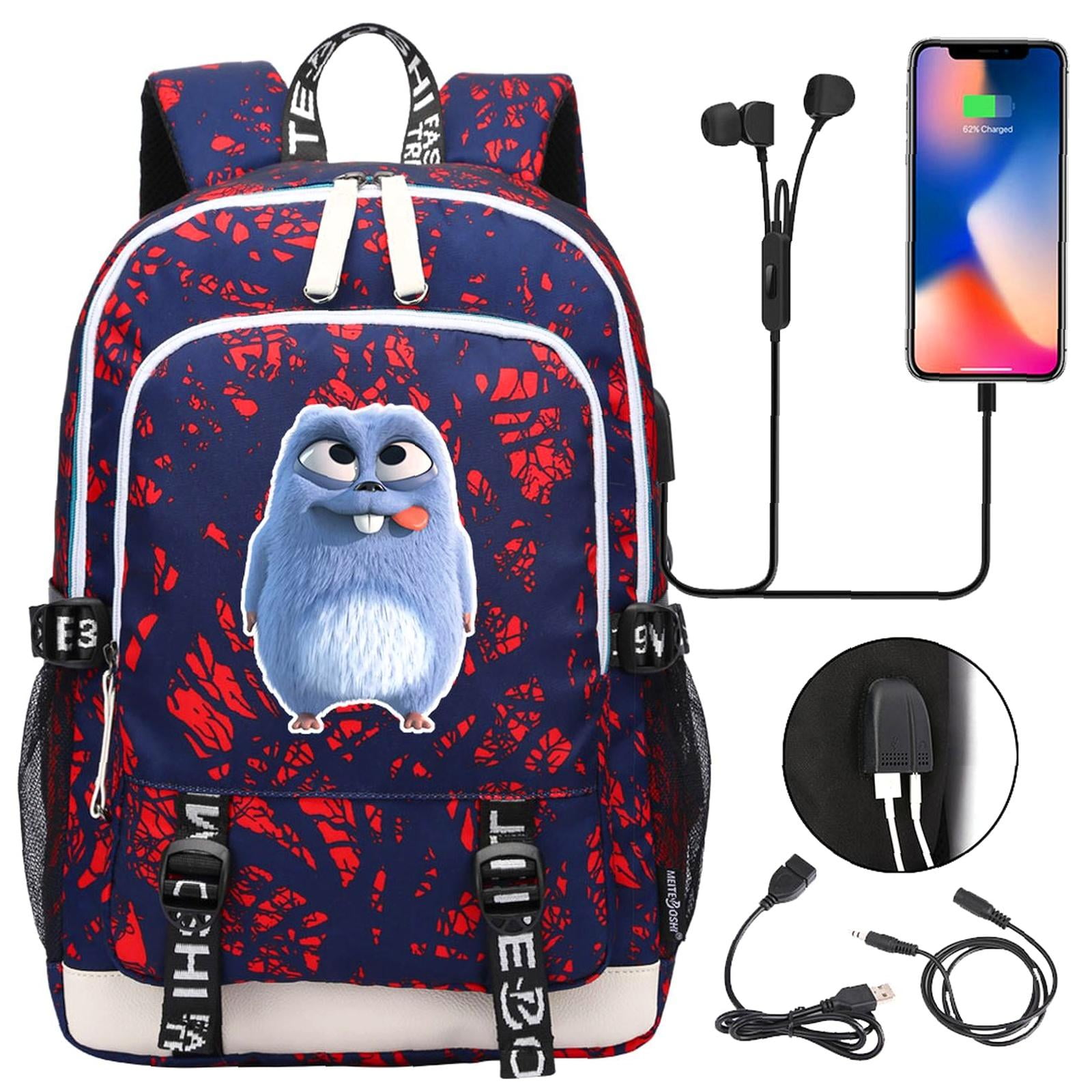 Weekyun Grizzy Lemmings fans backpack - Fun Multi-Pocket Design for ...
