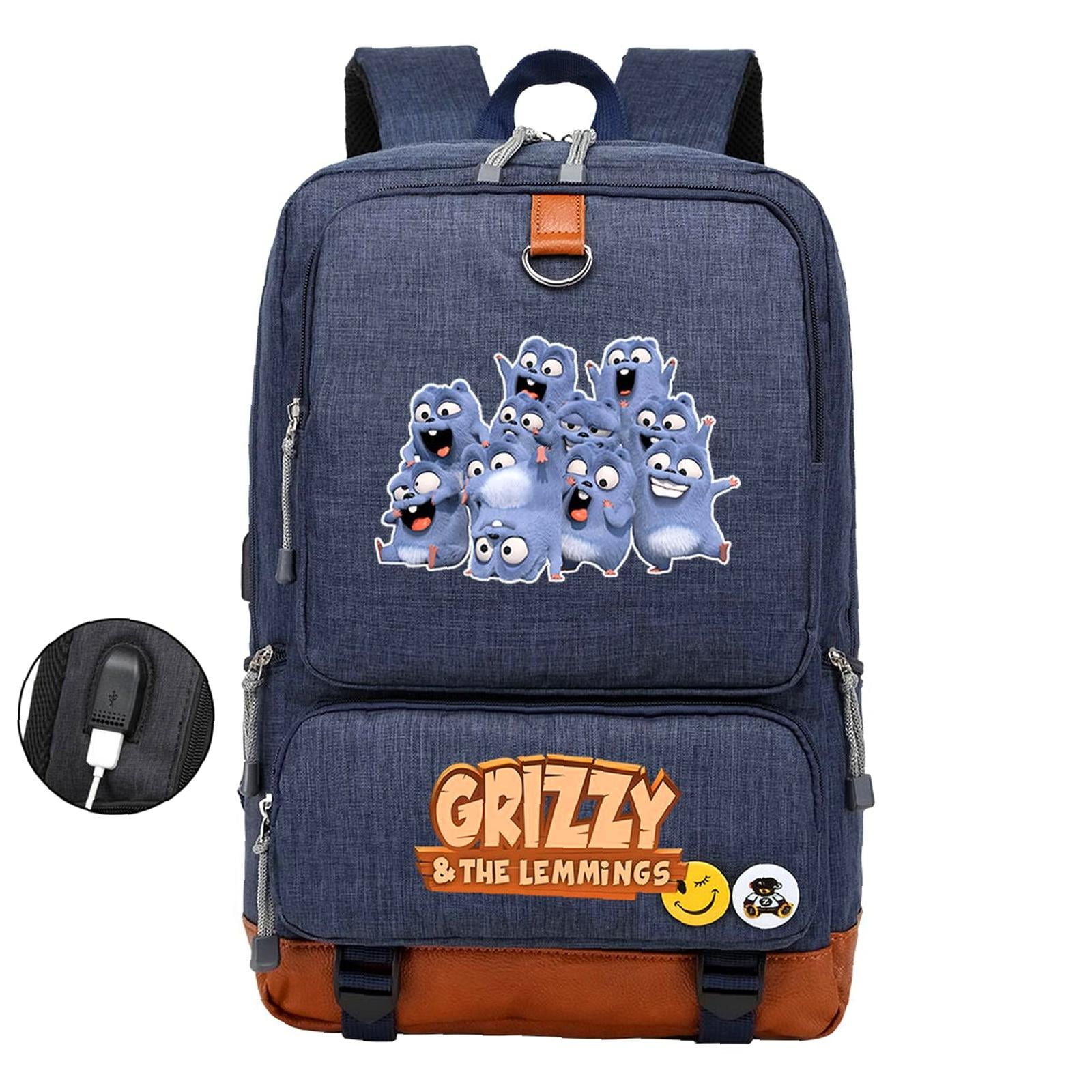 Weekyun Grizzy and the Lemmings fans backpack, Multi-Pocket, Large ...