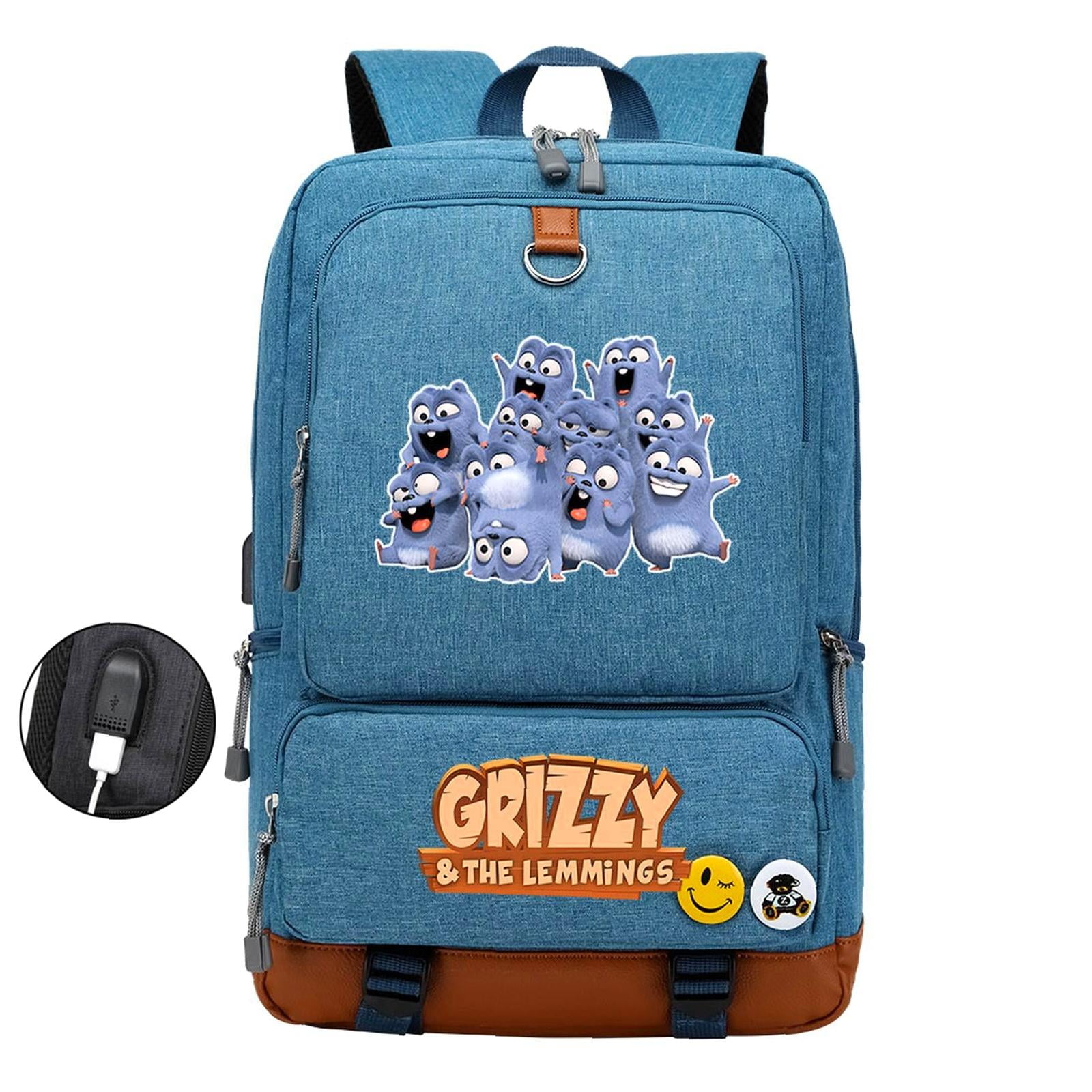 Weekyun Grizzy and the Lemmings fans backpack, Multi-Pocket, Large ...