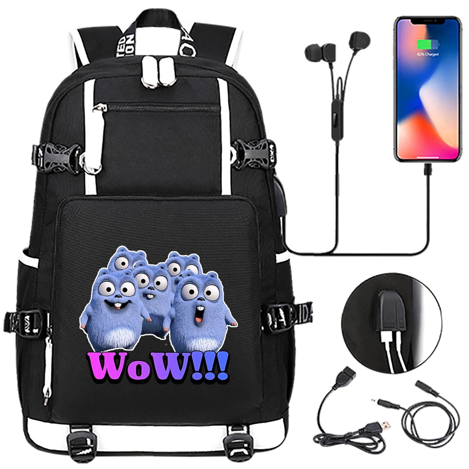 Weekyun Grizzy's Adventure backpack - Fun Multi-Pocket Design with USB ...