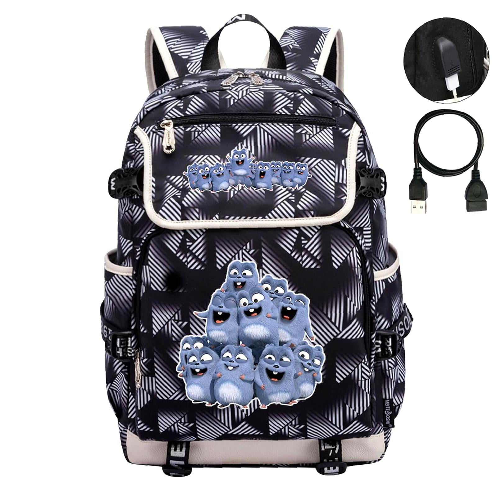 Weekyun Grizzy the Lemings fans backpack - Cute, Clamshell Design, USB ...