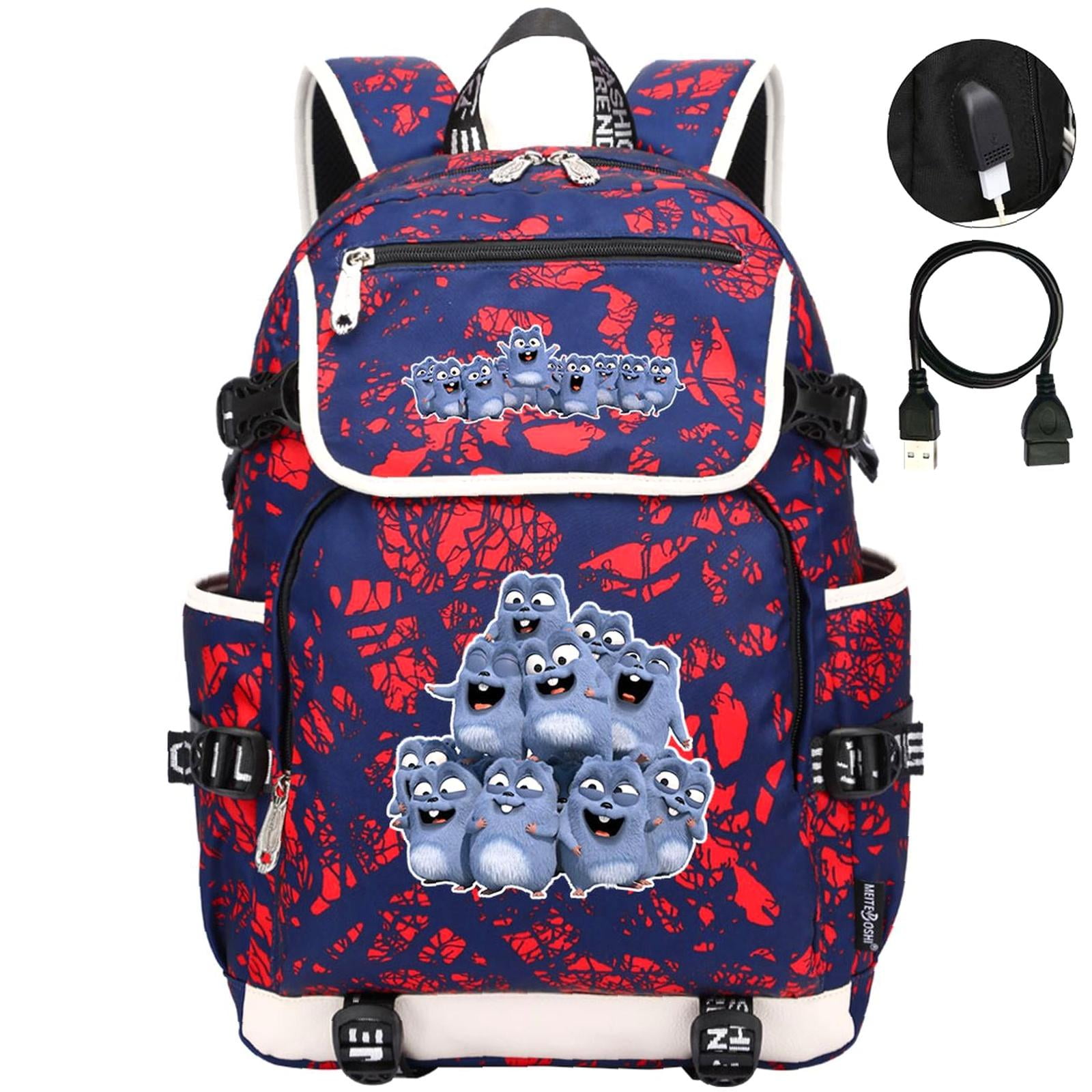 Weekyun Grizzy the Lemings fans backpack - Cute, Clamshell Design, USB ...