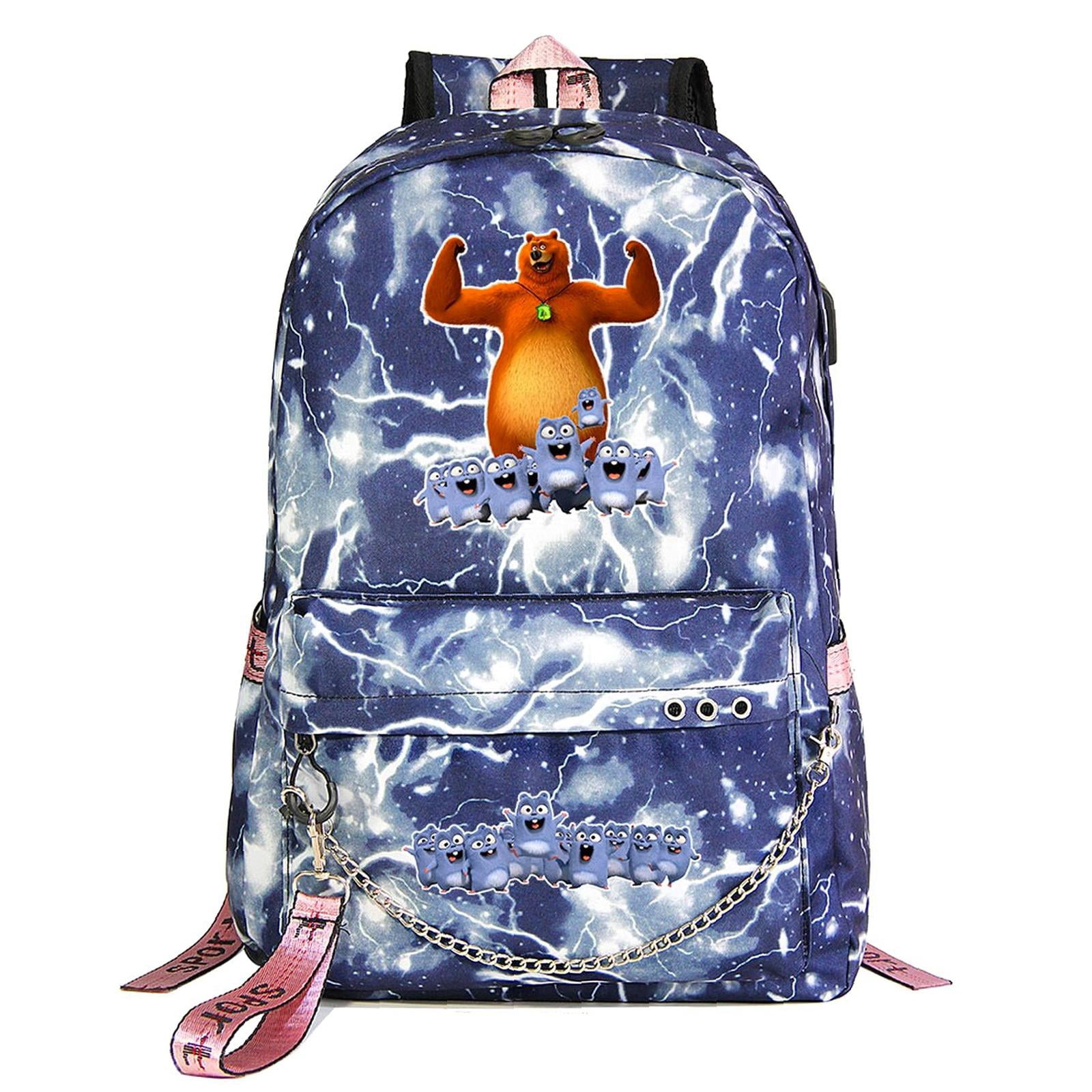Weekyun Grizzy the Lemmings Adventure Backpack with USB Charging ...