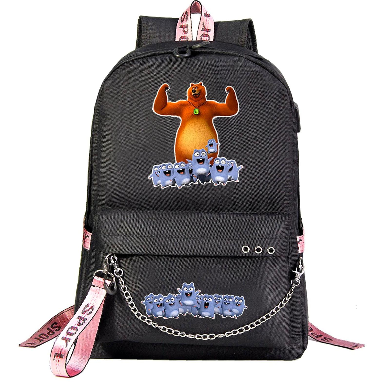 Weekyun Grizzy the Lemmings Adventure Backpack with USB Charging ...