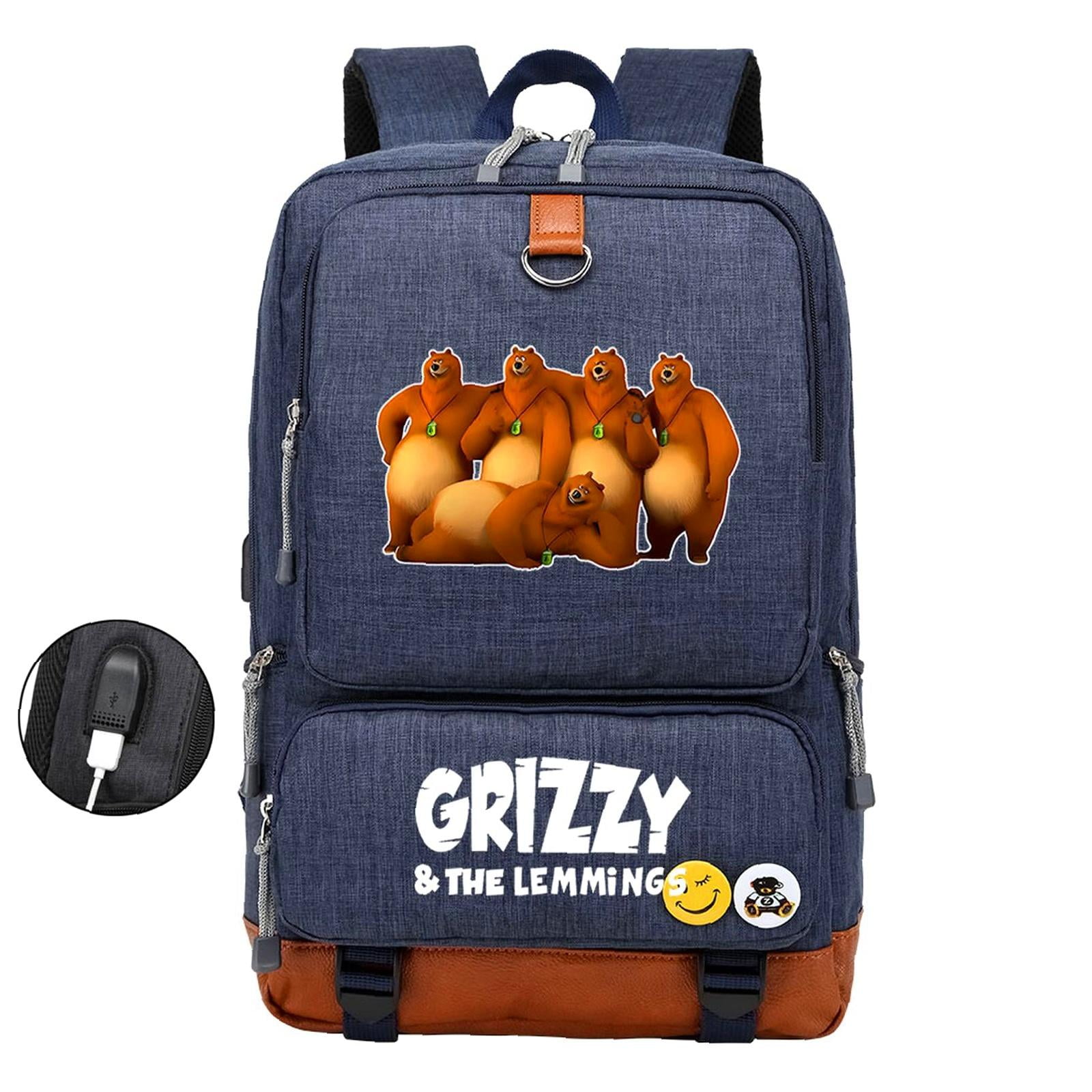 Weekyun Grizzy the Lemmings fans backpack, Multi-Pocket, USB Charging ...