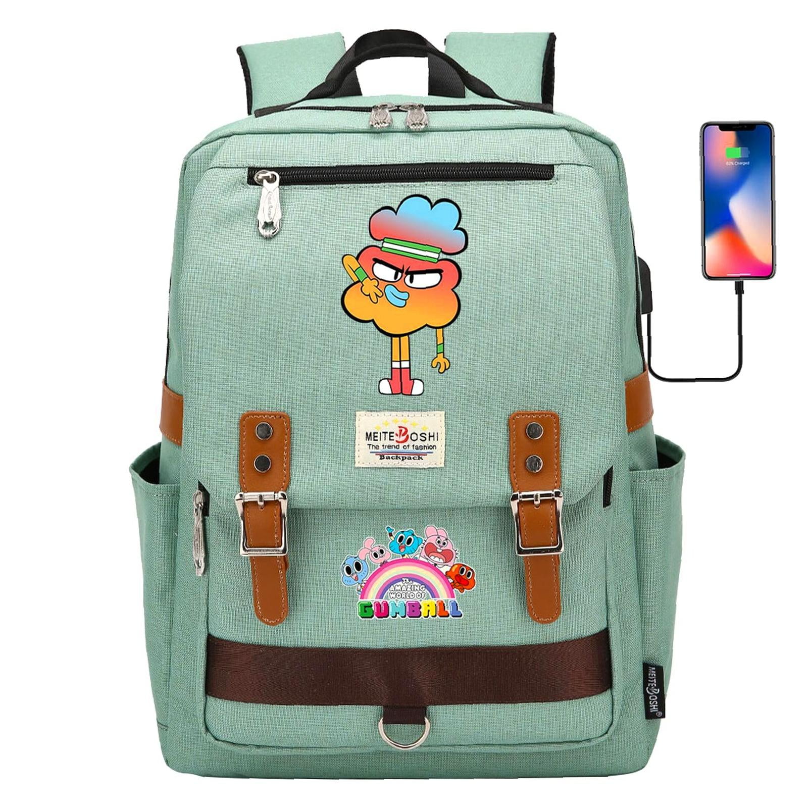 Weekyun Gumball Adventure Backpack - Fun, Colorful, Square Design with ...