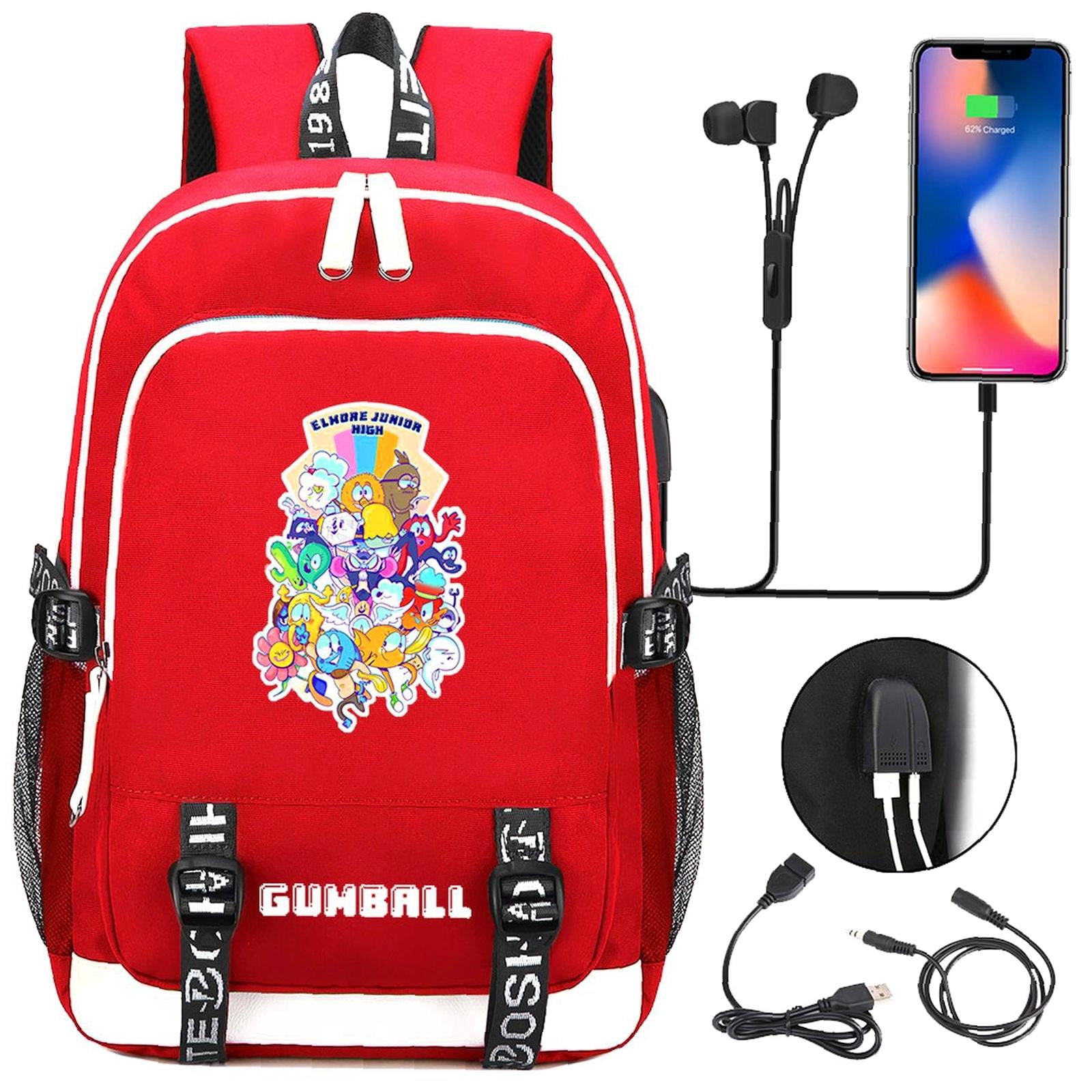 Weekyun Gumball Adventure Backpack with USB Port - Perfect for Young ...