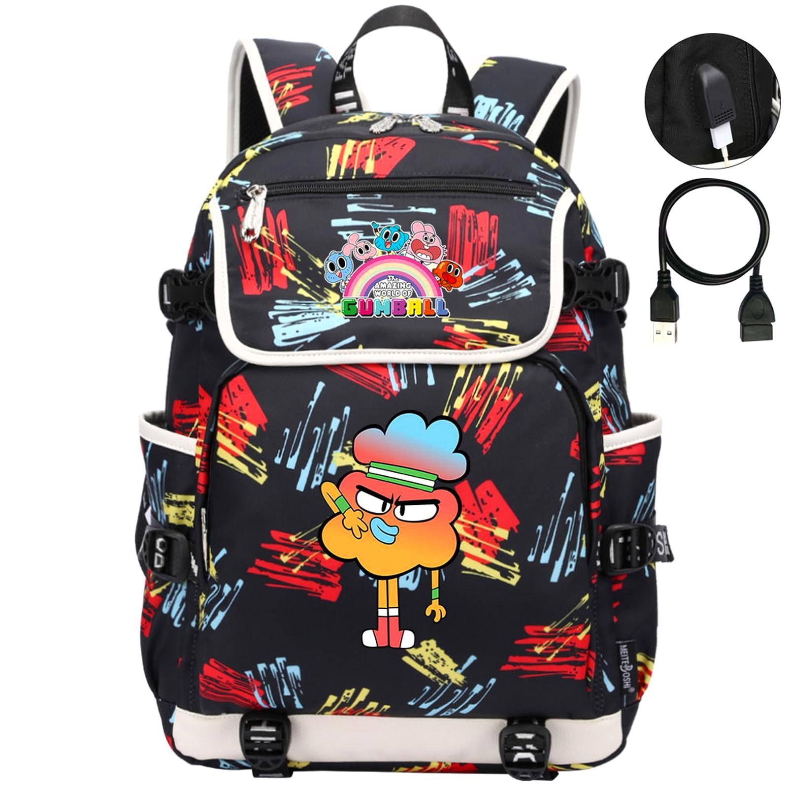 Weekyun Gumball Adventure backpack - 15" Laptop Compartment, USB ...