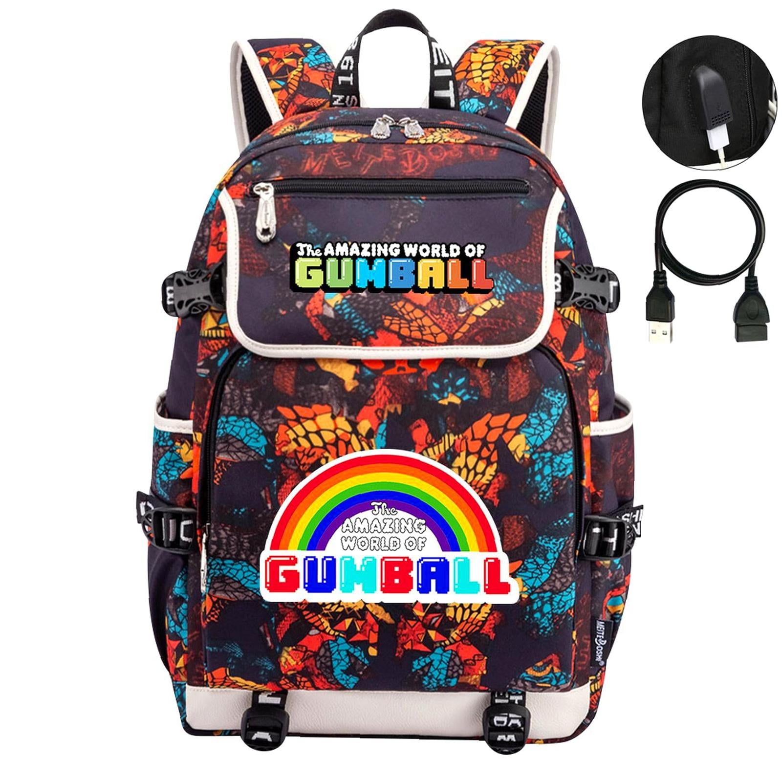Weekyun Gumball Adventure backpack, 15" Laptop Compartment, USB Charging, Double Side Pockets ...
