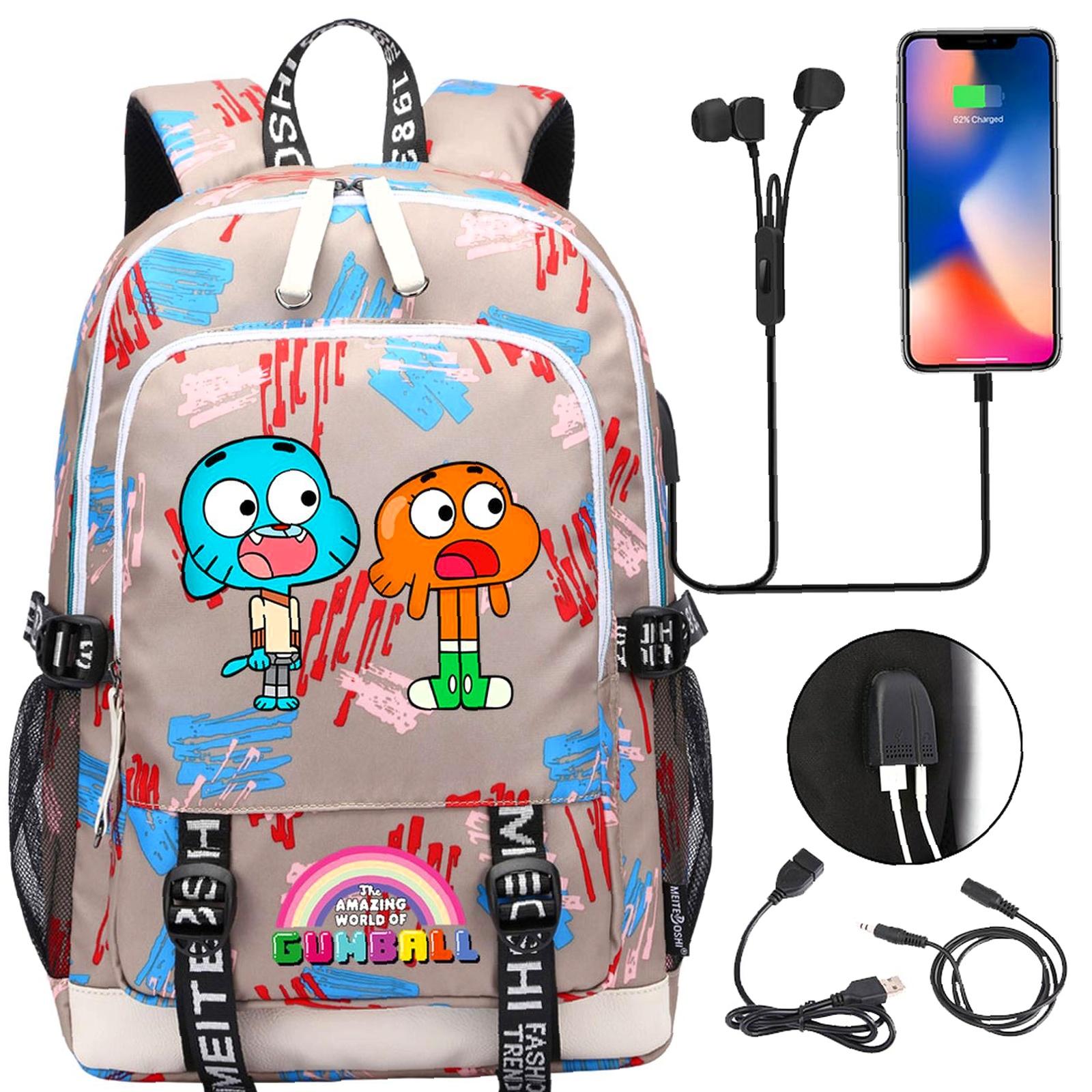 Weekyun Gumball Adventure backpack - Colorful Cartoon Design for young ...