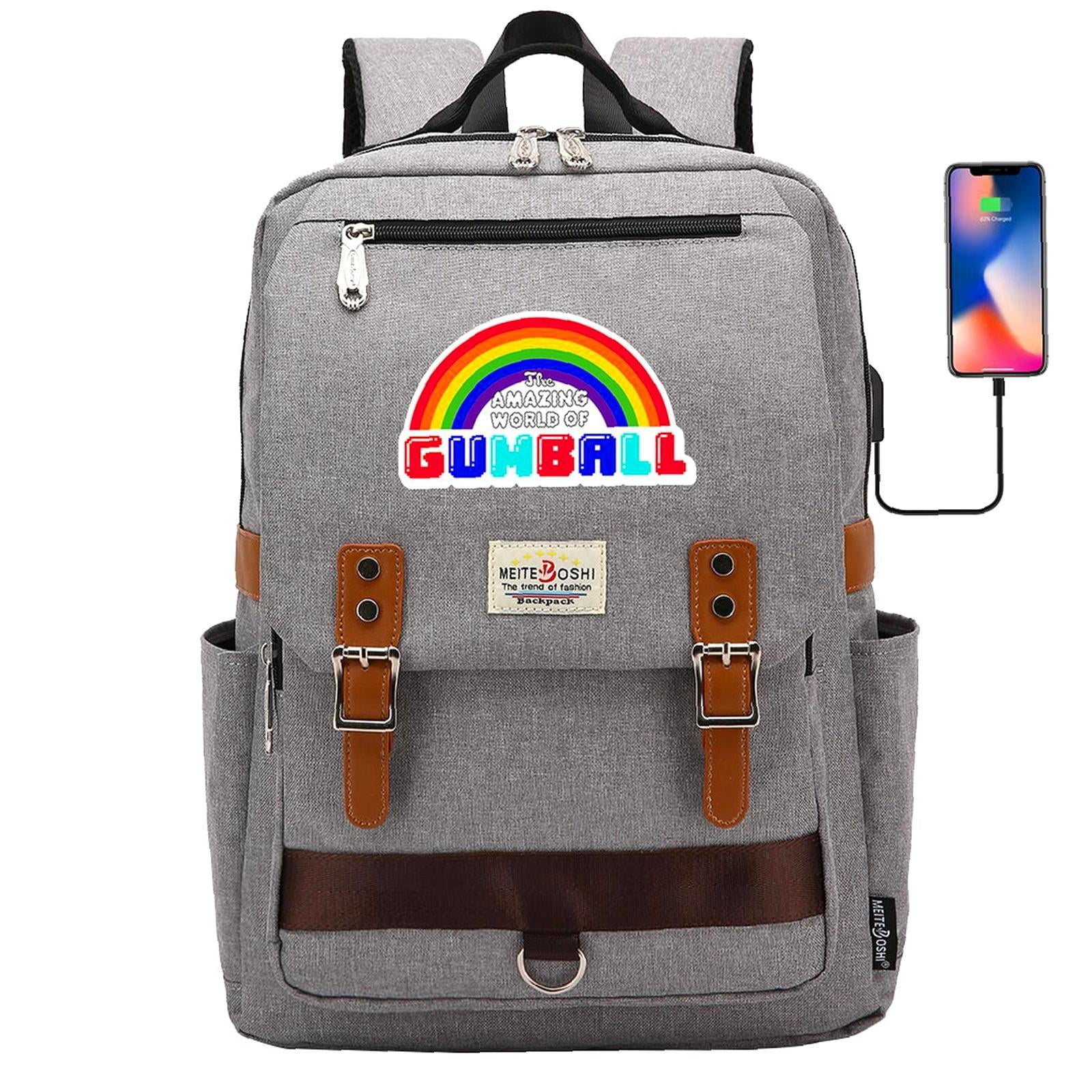 Weekyun Gumball Adventure backpack - Fun Design, Laptop Compartment ...