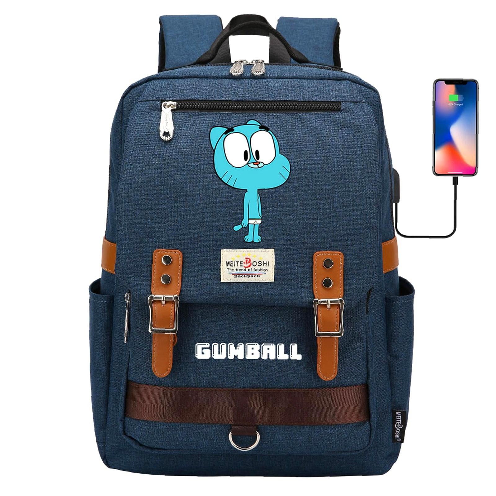 Weekyun Gumball Adventure backpack - Fun Design with USB Port, Double ...