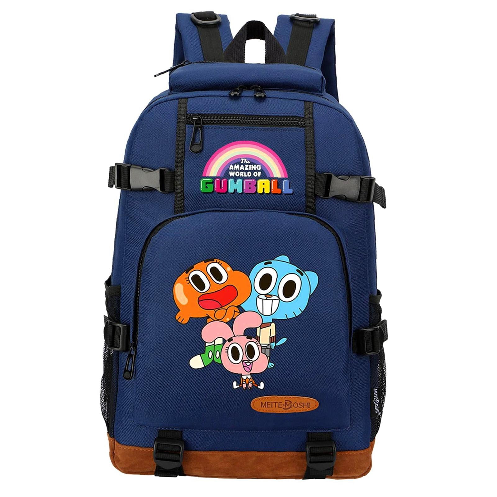 Weekyun Gumball Adventure backpack - Unisex Cartoon Bag with Double ...