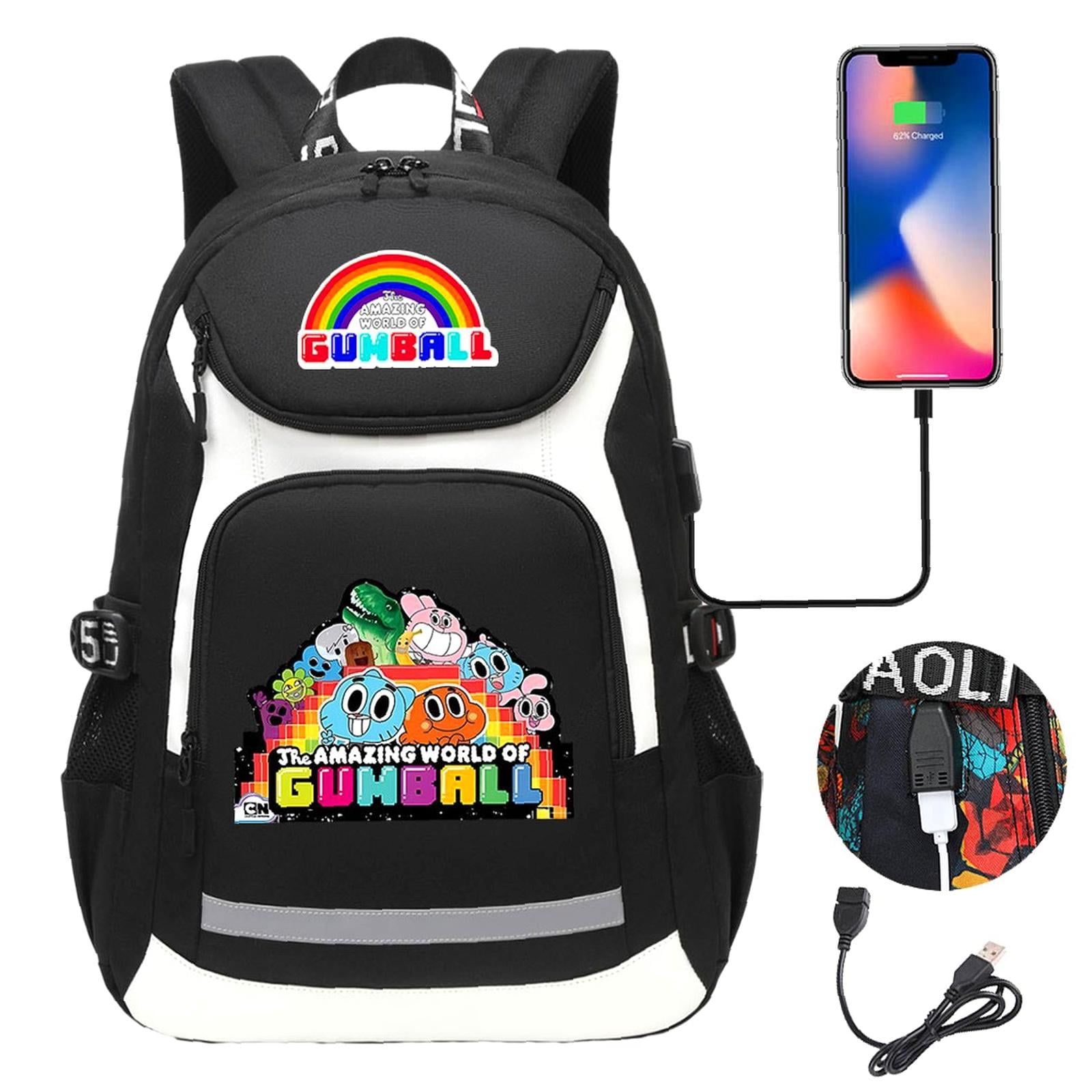 Weekyun Gumball Adventure backpack with USB Port, Double Side Pockets ...