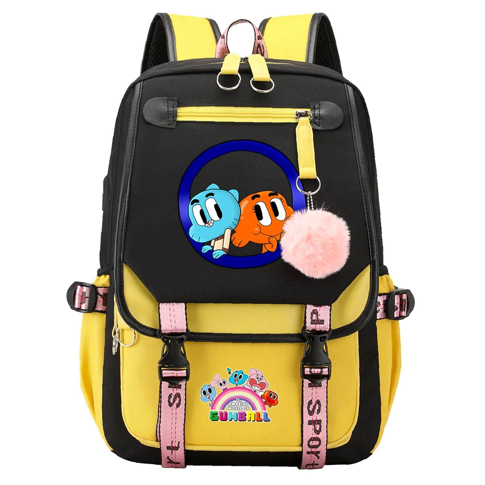 Weekyun Gumball Adventures backpack - Cute Clamshell Design, Double Pockets, Fits 15" Laptop ...