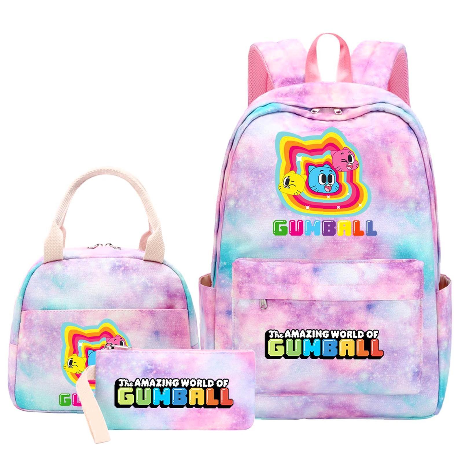 Weekyun Gumball Adventures backpack Set - Fun Cartoon Design for young ...