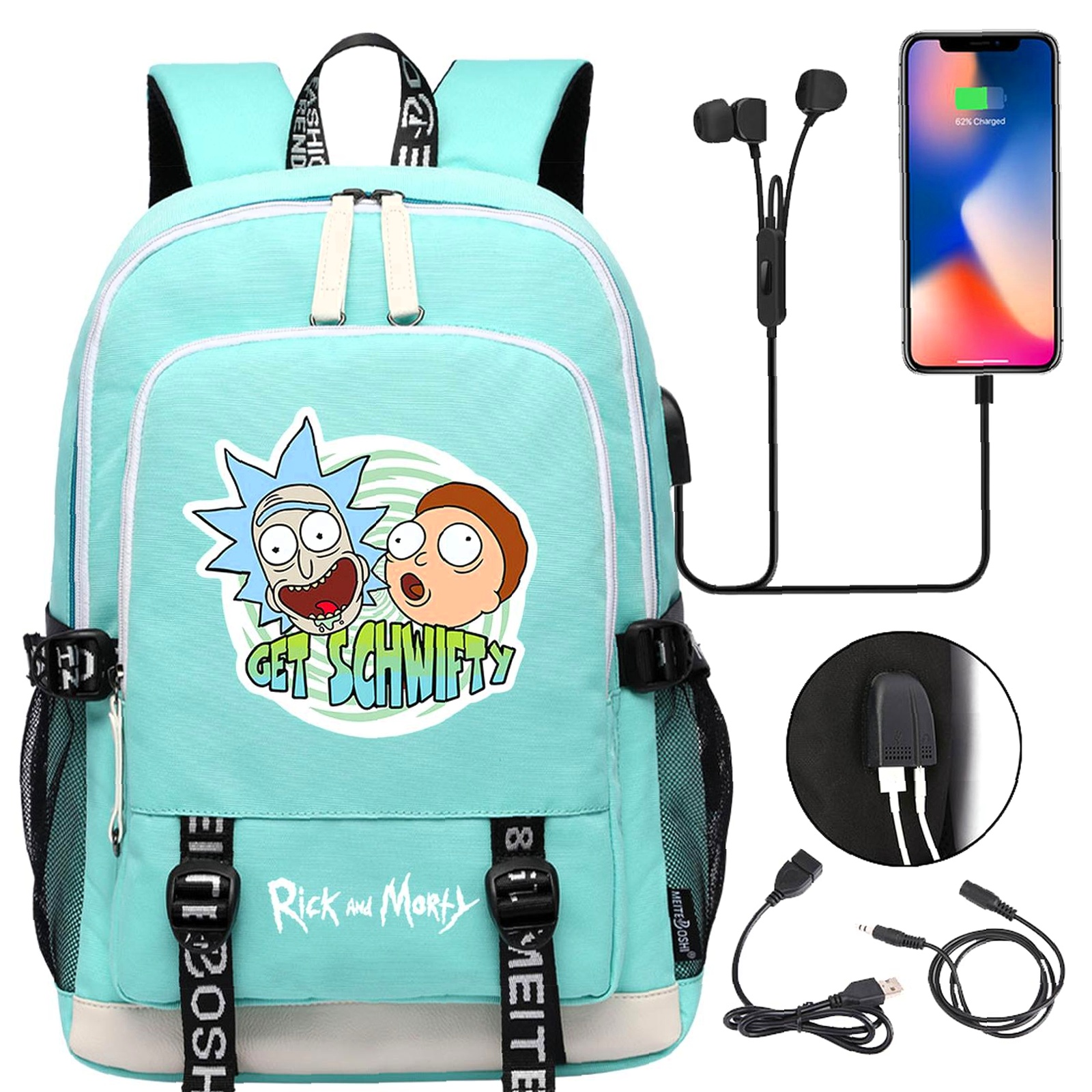 Weekyun Rick and Morty Cartoon Backpack for your little one - Fun Multi ...