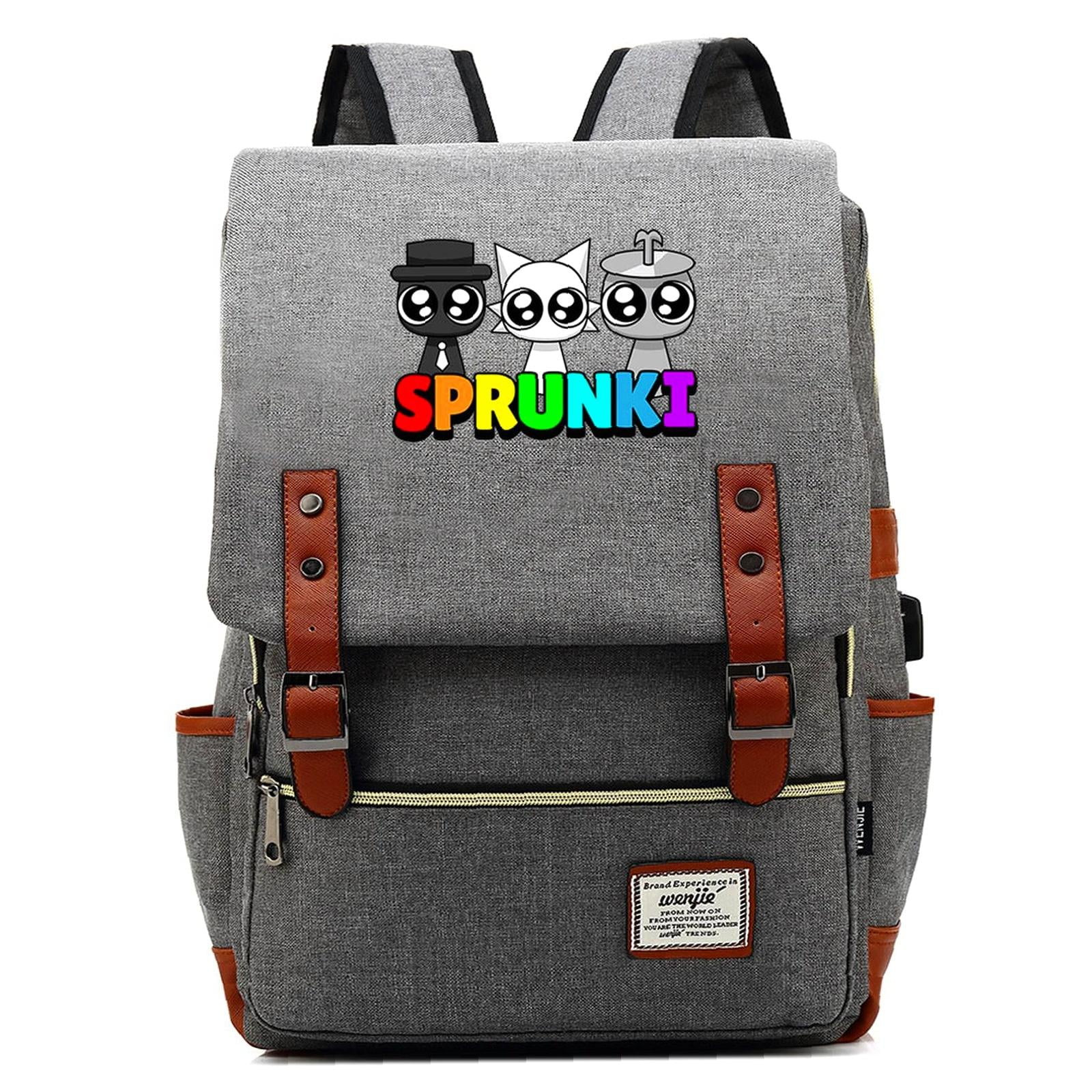 Weekyun Sprunki Fun Square Backpack with USB Port for your little one ...