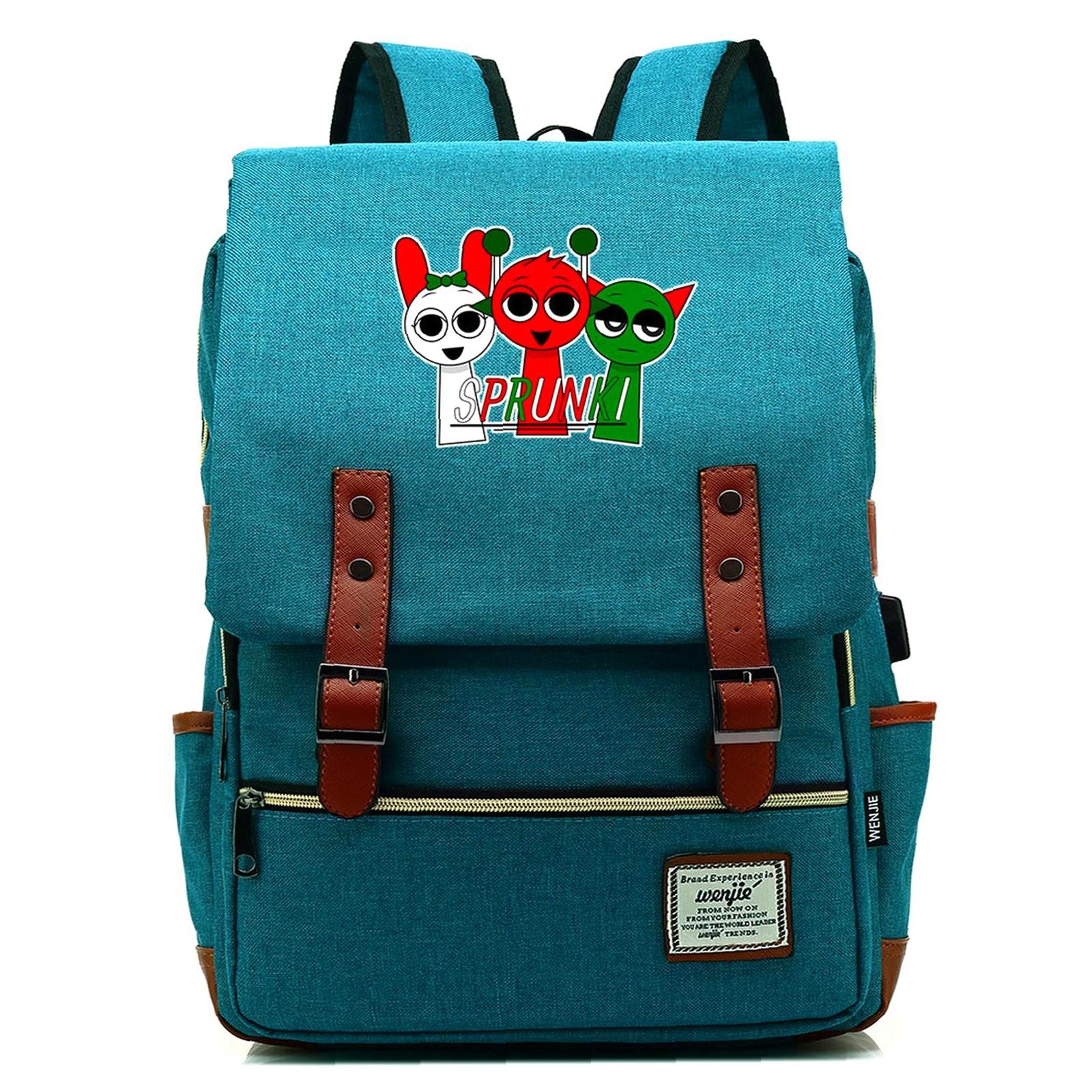 Weekyun Sprunki Young Cartoon Backpack - Fun Design, USB Charging, Fits ...