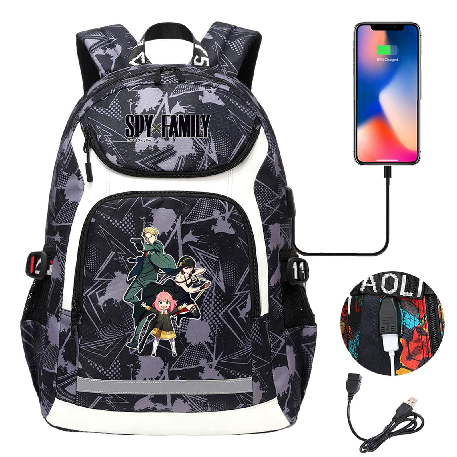 Weekyun Spy x Family Young Cartoon Backpack Suitable for Ages 6-15 ...